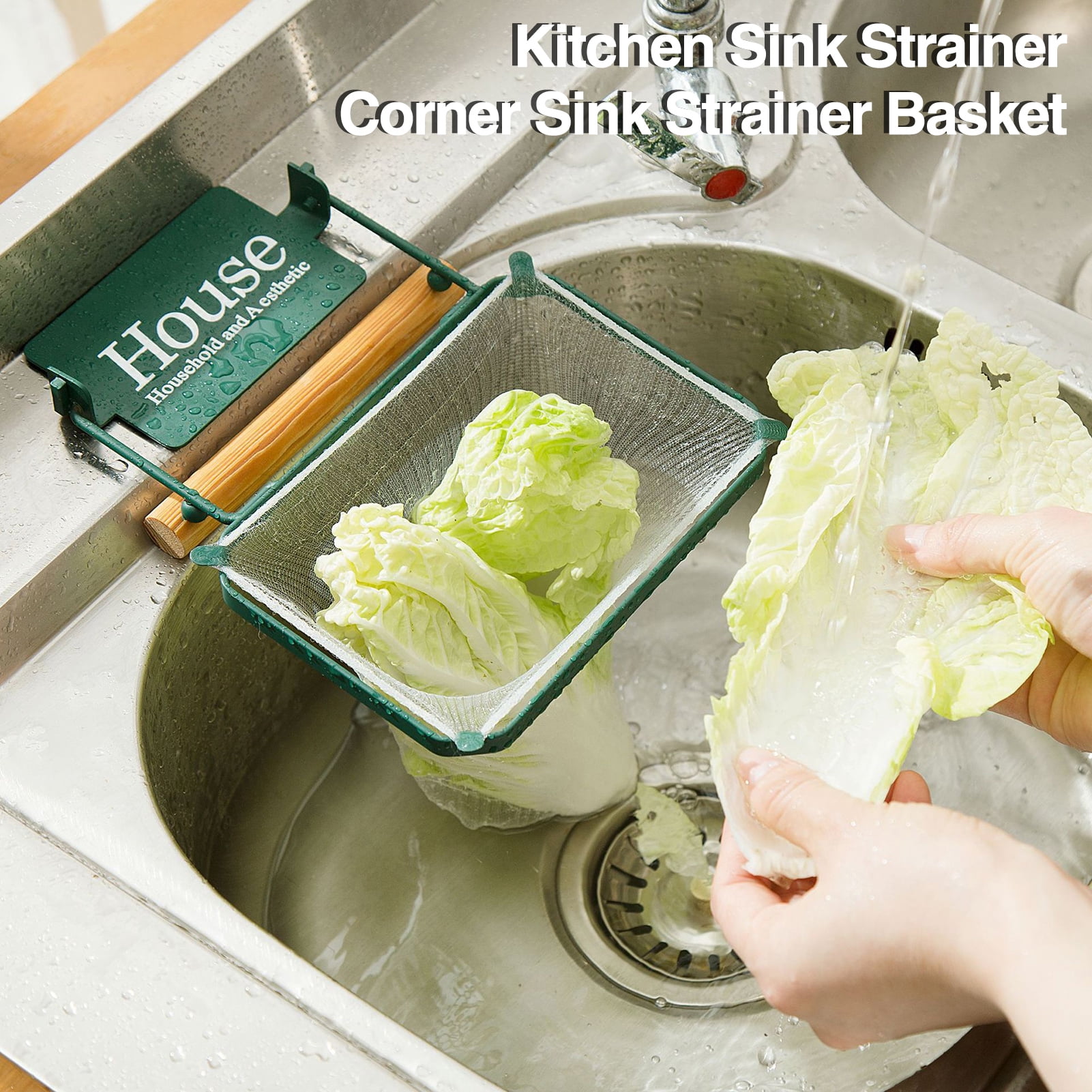 Riguas 1 Set Sink Filter Shelf Fine Mesh Hole Sink Corner Food Catcher ...