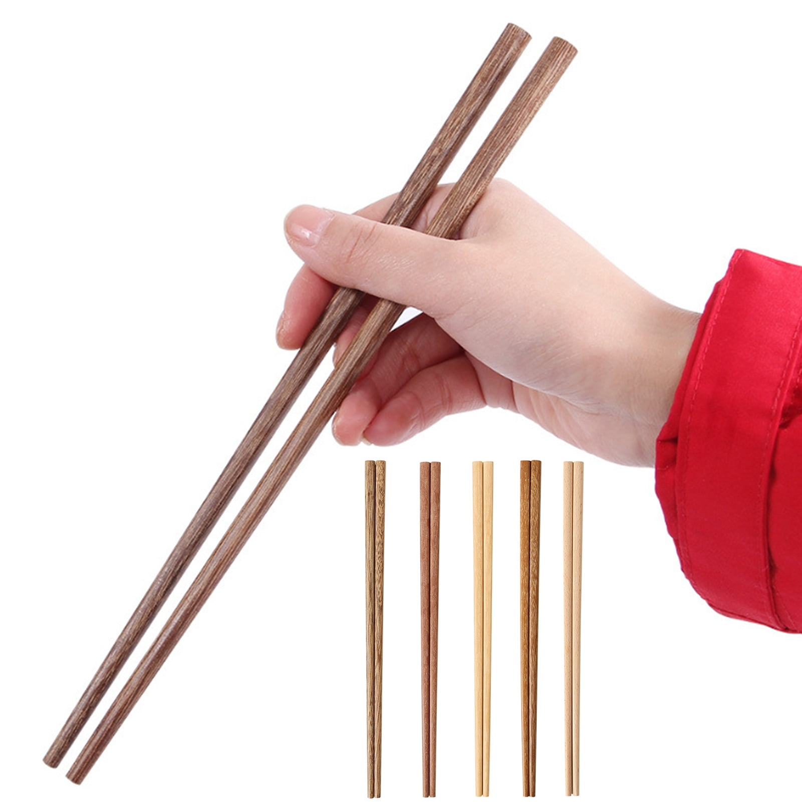 Riguas 10 Pairs Chopsticks Non-slip High-temperature Resistant Natural ...