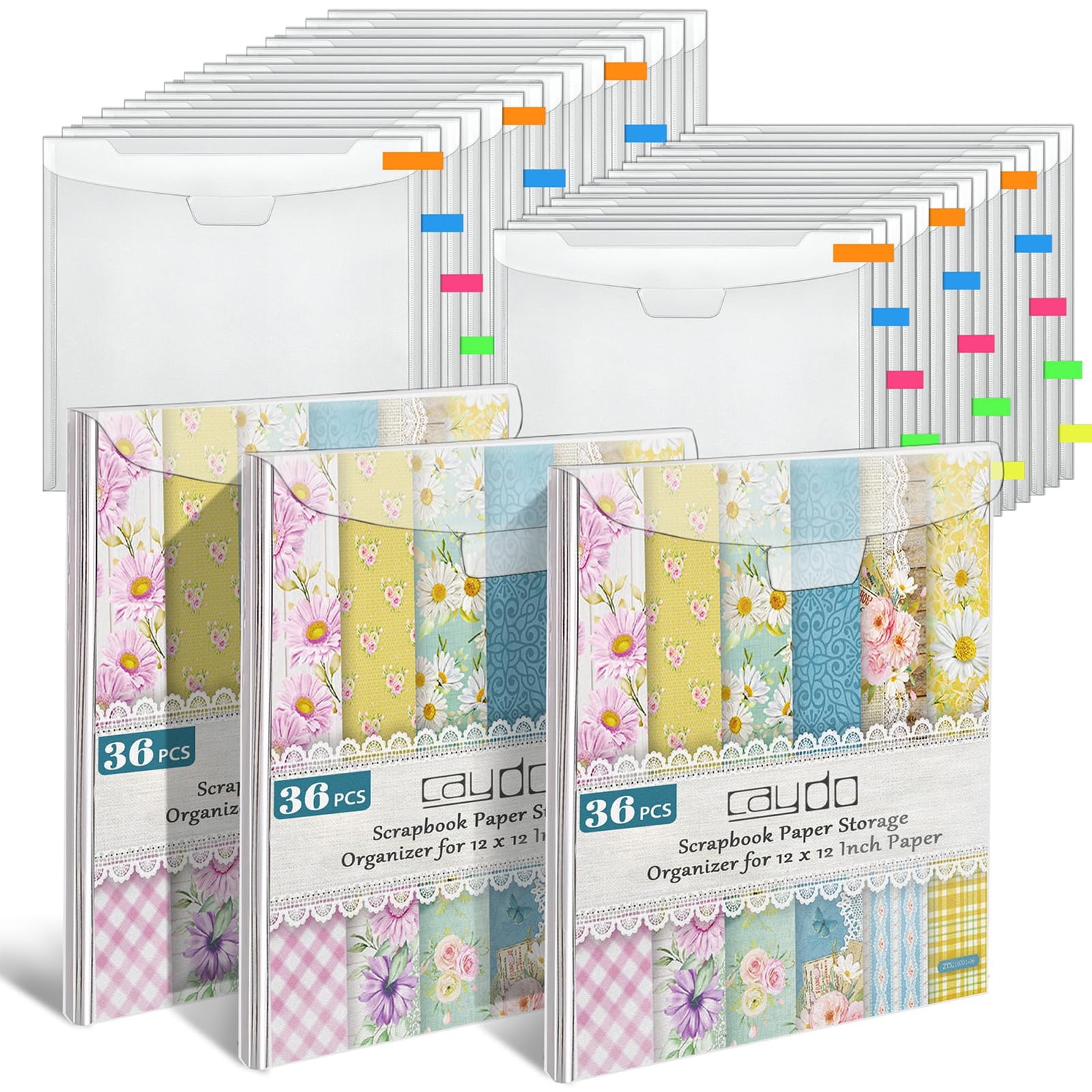 Riguas 10PCS Scrapbook Paper Storage Organizer with 30 Sticky Index ...