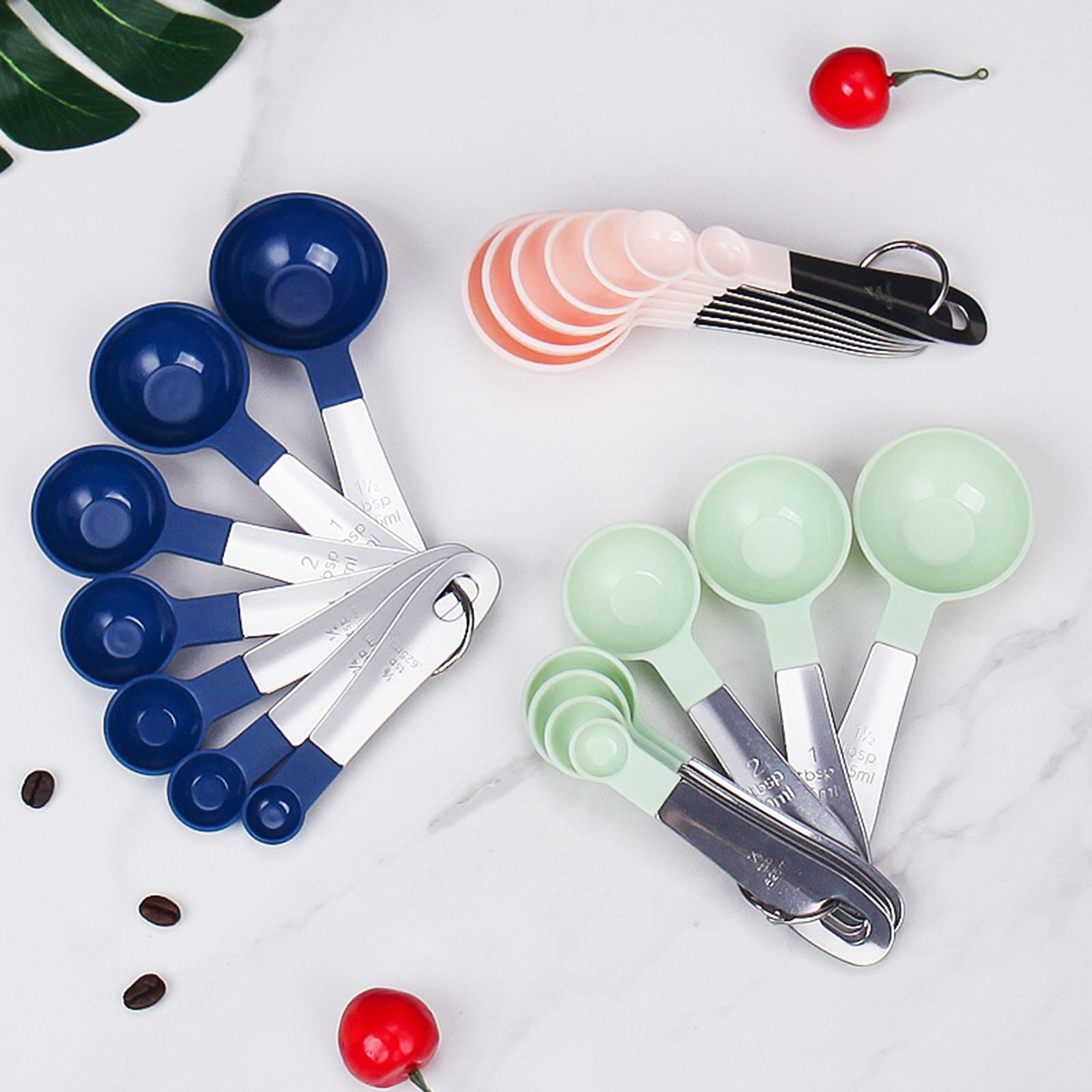 Riguas 12Pcs Stainless Steel Measuring Spoon Set Easy Storage Quick ...