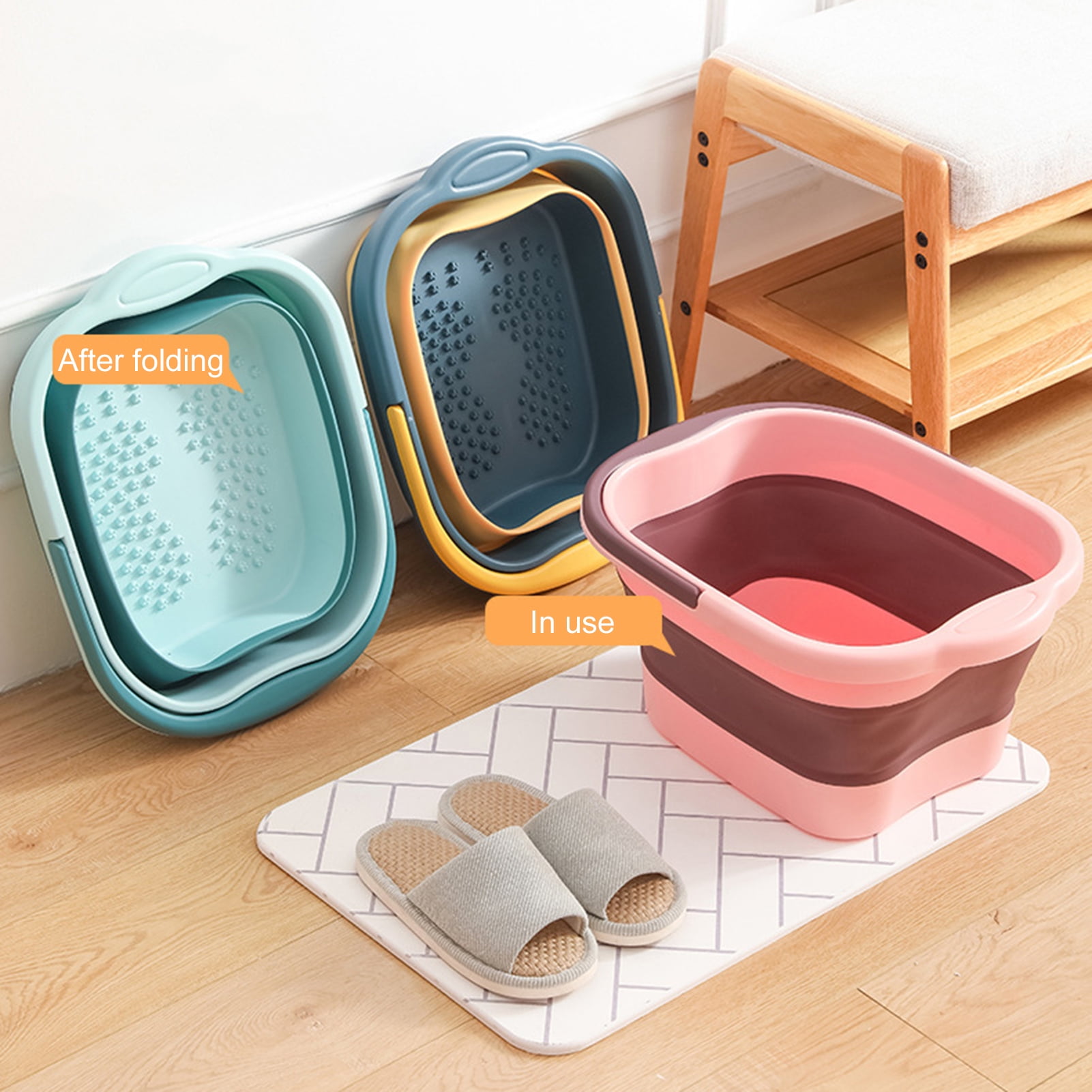 Riguas 13L/15L Foot Bath Bucket with Portable Handle Convenient ...