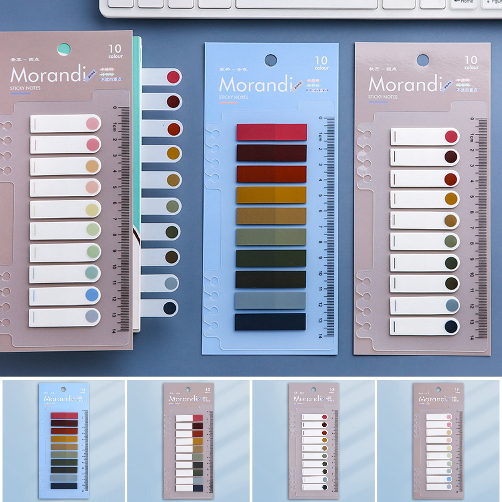 Riguas 200Pcs Index Tab with Ruler Scale Self-adhesive Writable ...