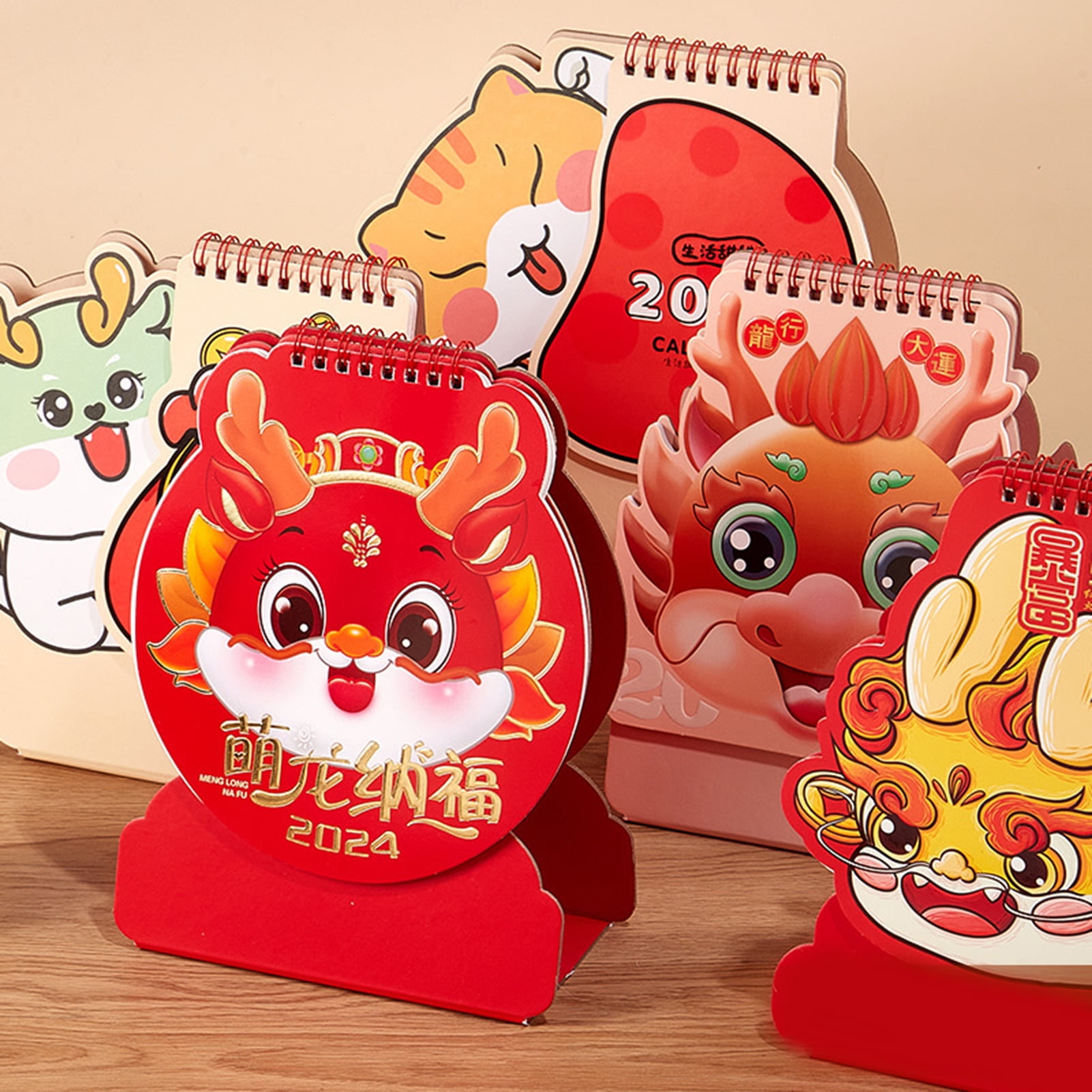 Riguas 2024 Cute Desk Calendar Cartoon Practical Festive Daily Planner ...