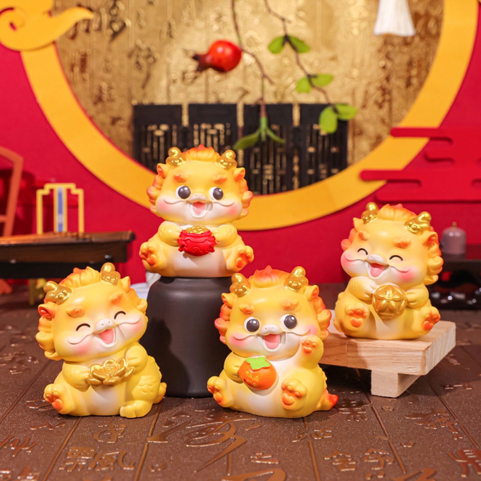 Riguas 2024 Dragon Figurine Statue Handcraft Resin Chinese Zodiac Year ...