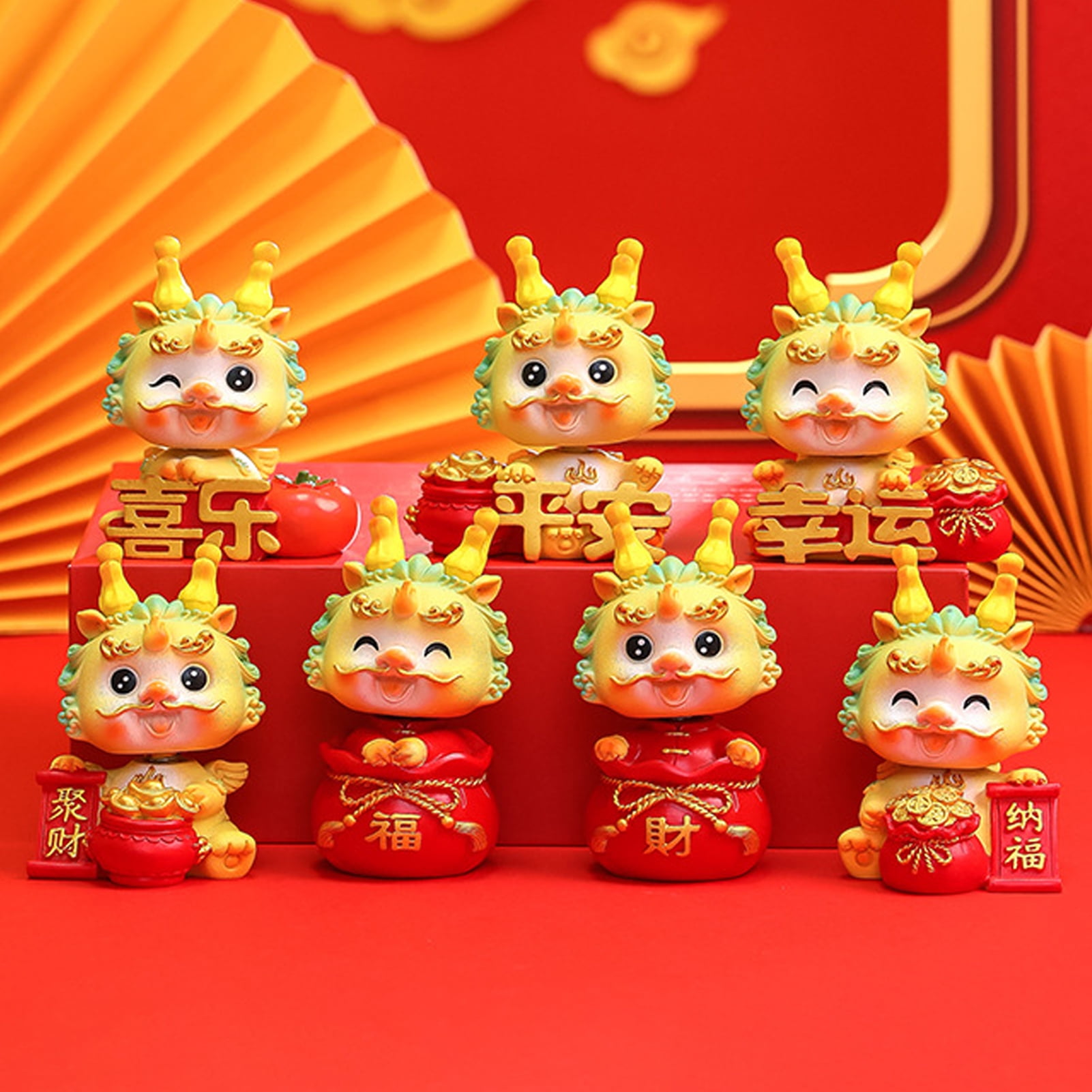 Riguas 2024 New Year Dragon Figurine Festive Handcraft Resin Dragon ...