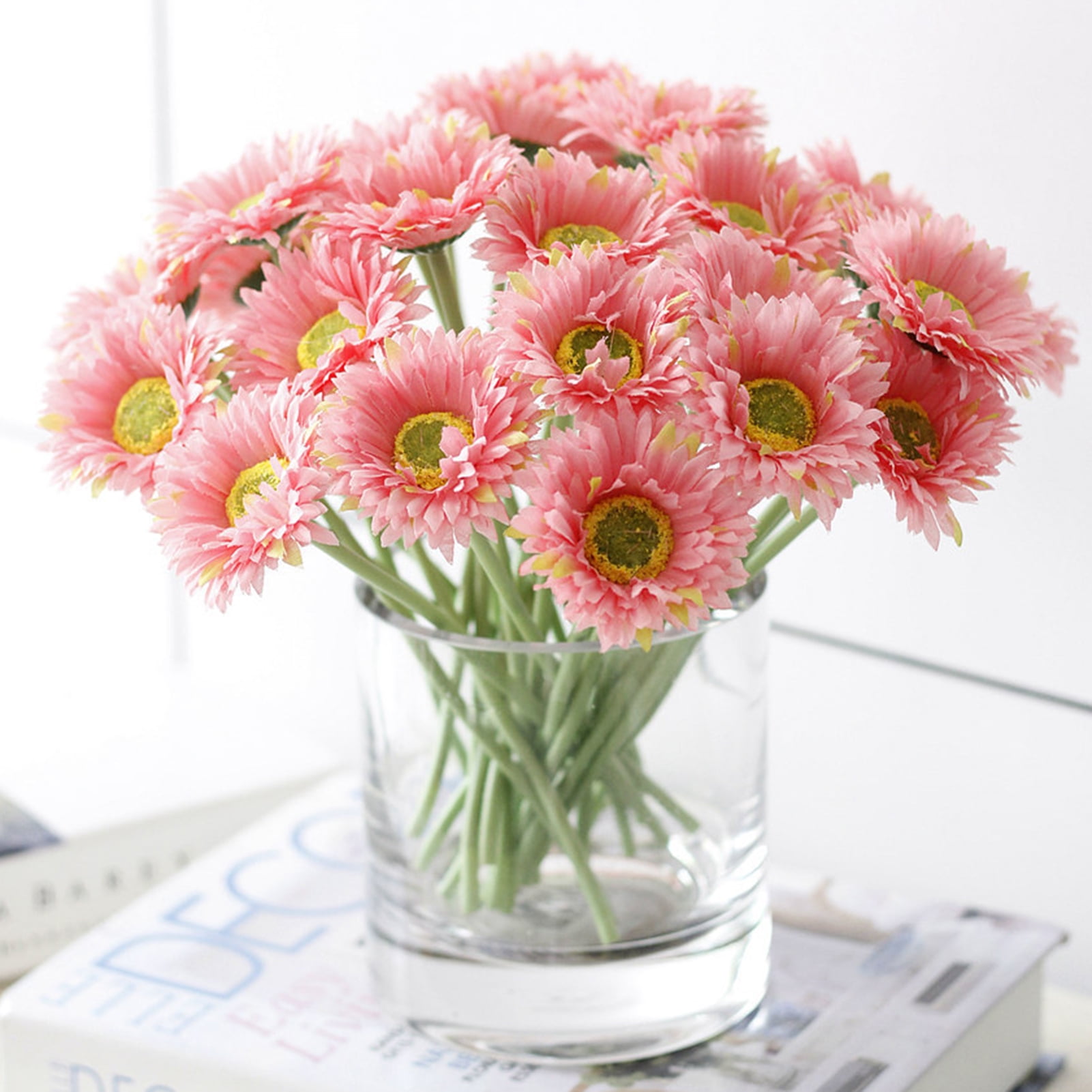 Riguas 2Pcs Artificial Flowers Realistic Looking Vibrant Color Thicker ...