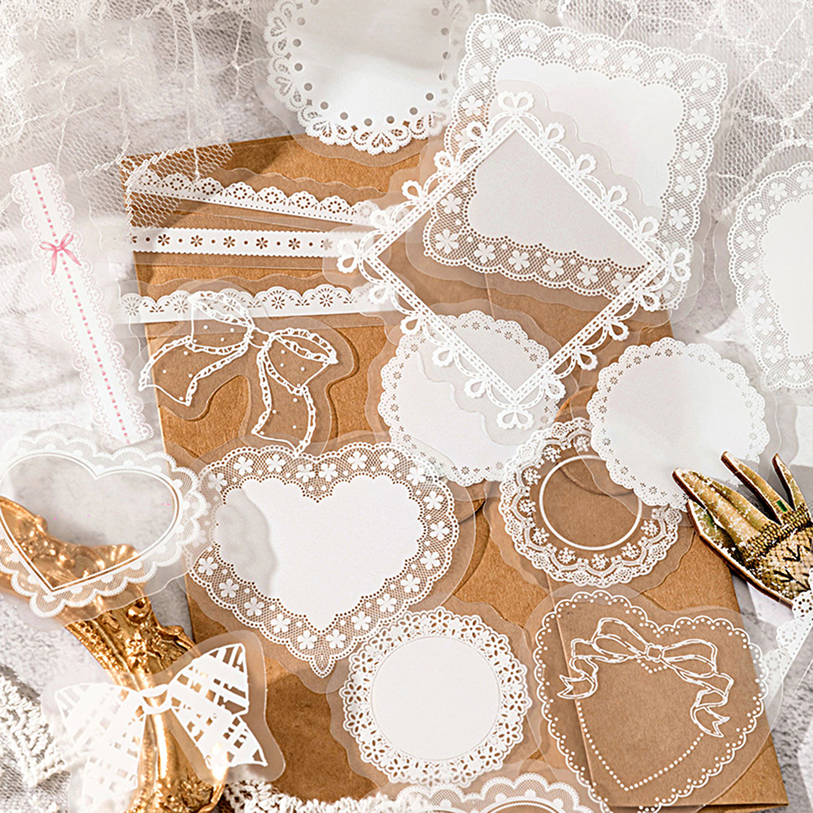 Riguas 30 Sheets Hand Account Stickers Vintage Multipurpose Transparent ...