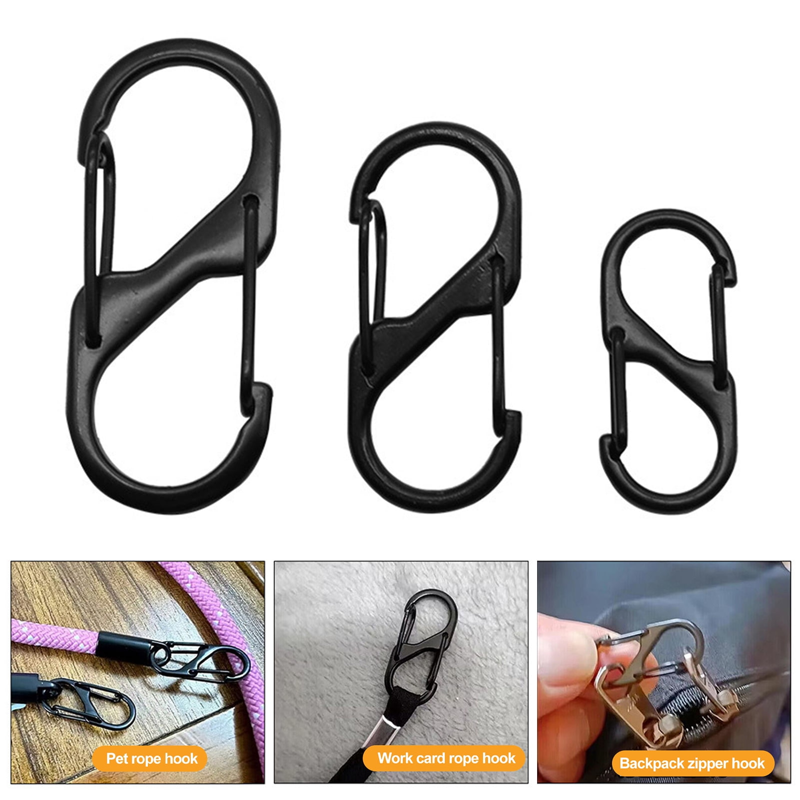 Riguas 30Pcs S-Shaped Carabiners Small Alloy Snap Hooks Portable ...