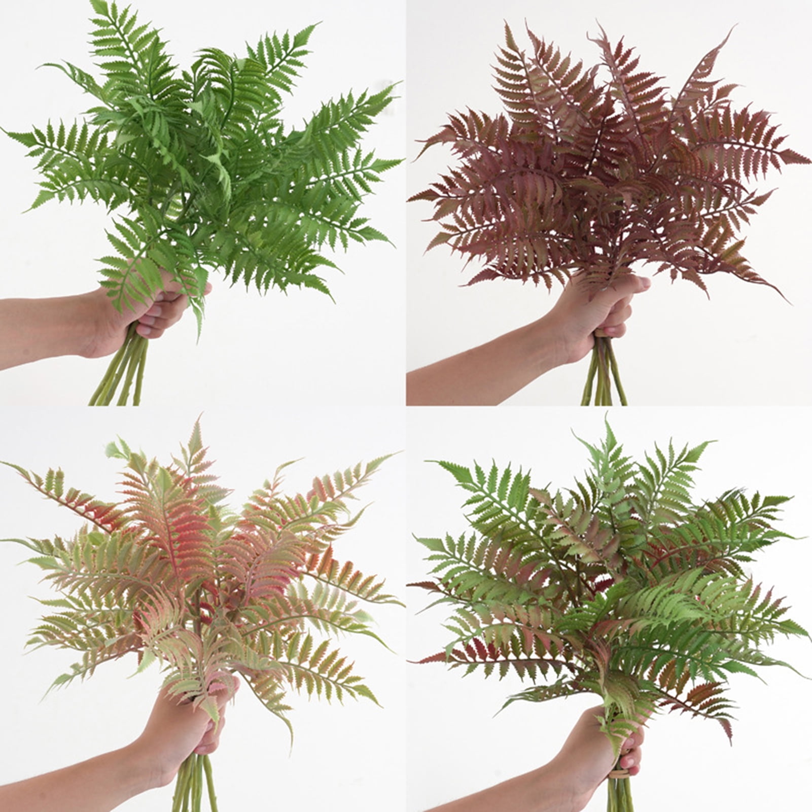 Riguas 5Pcs Simulated Pteris Leaf Plants Realistic Indoor Decor ...