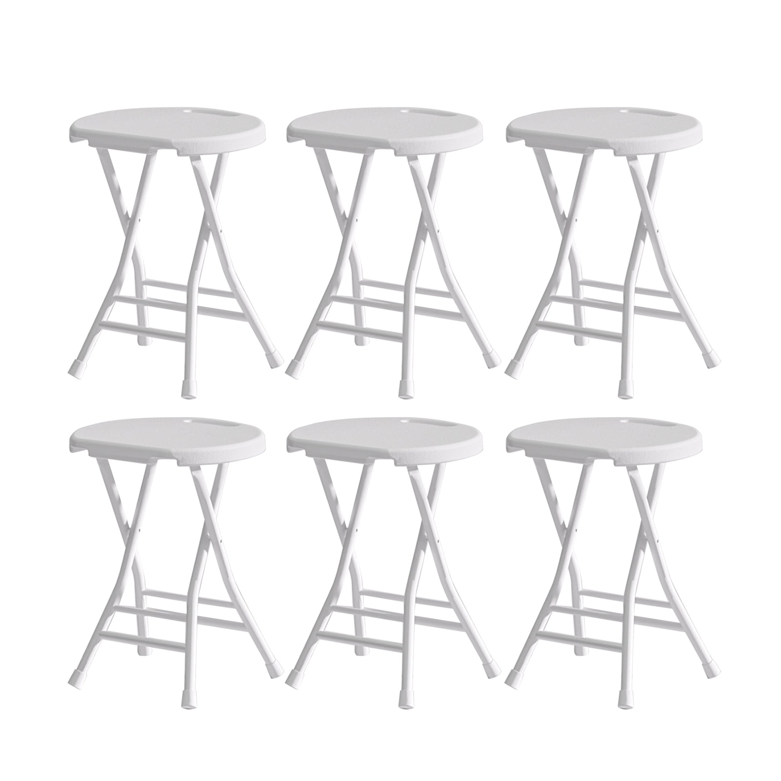Riguas 6Pcs 17 inch Tall Folding Stool, Portable Plastic Bar Stool ...