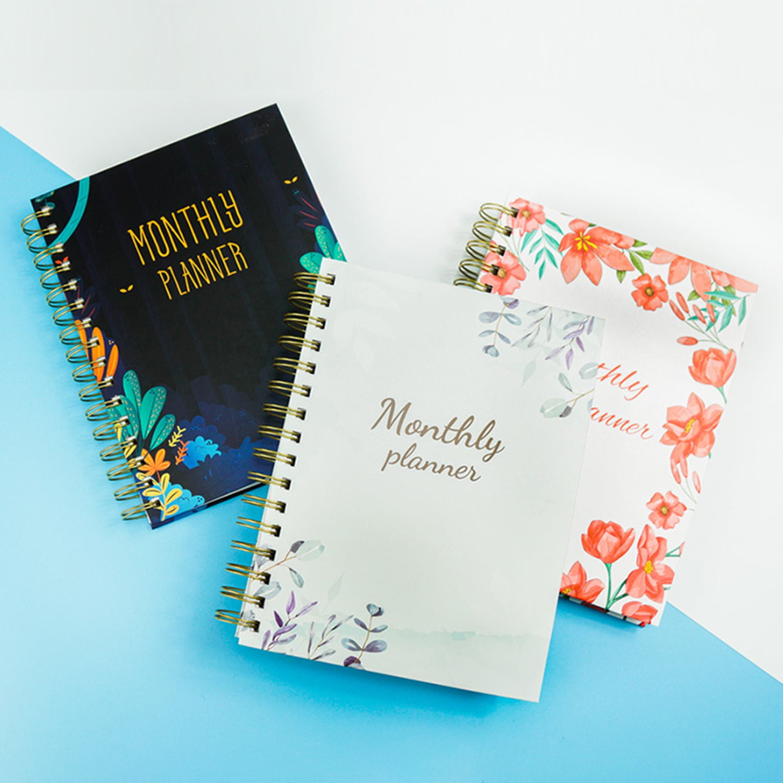 Riguas A5 2024 Monthly Planner Twin-wire Binding No Bleed Ink-proof ...