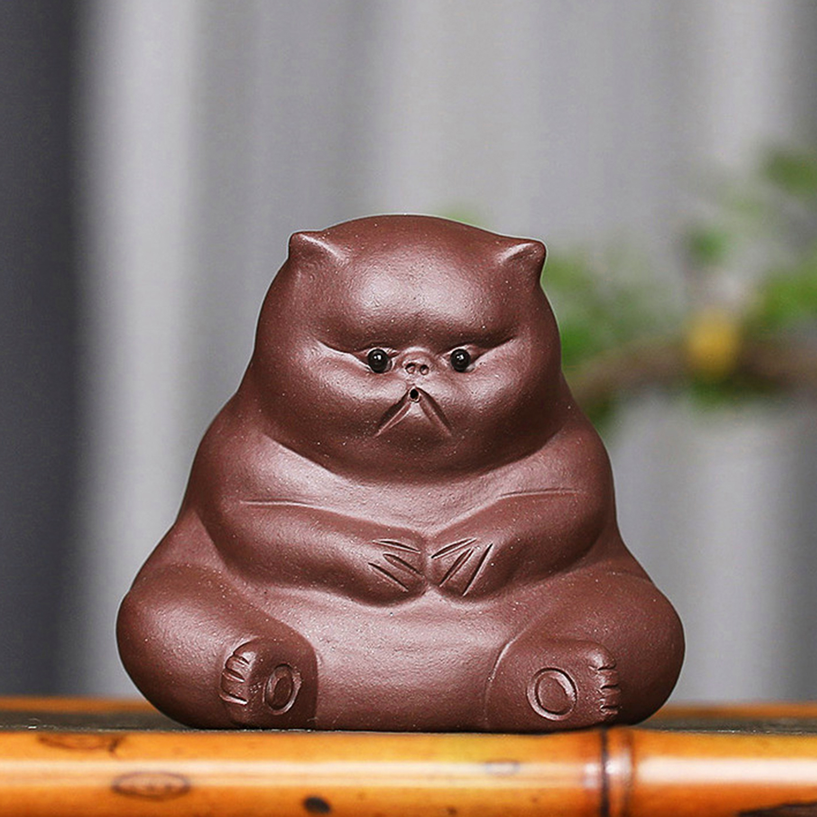 Riguas Adorable Ceramic Tea Pet Angry Cat Figurine Design Fine ...
