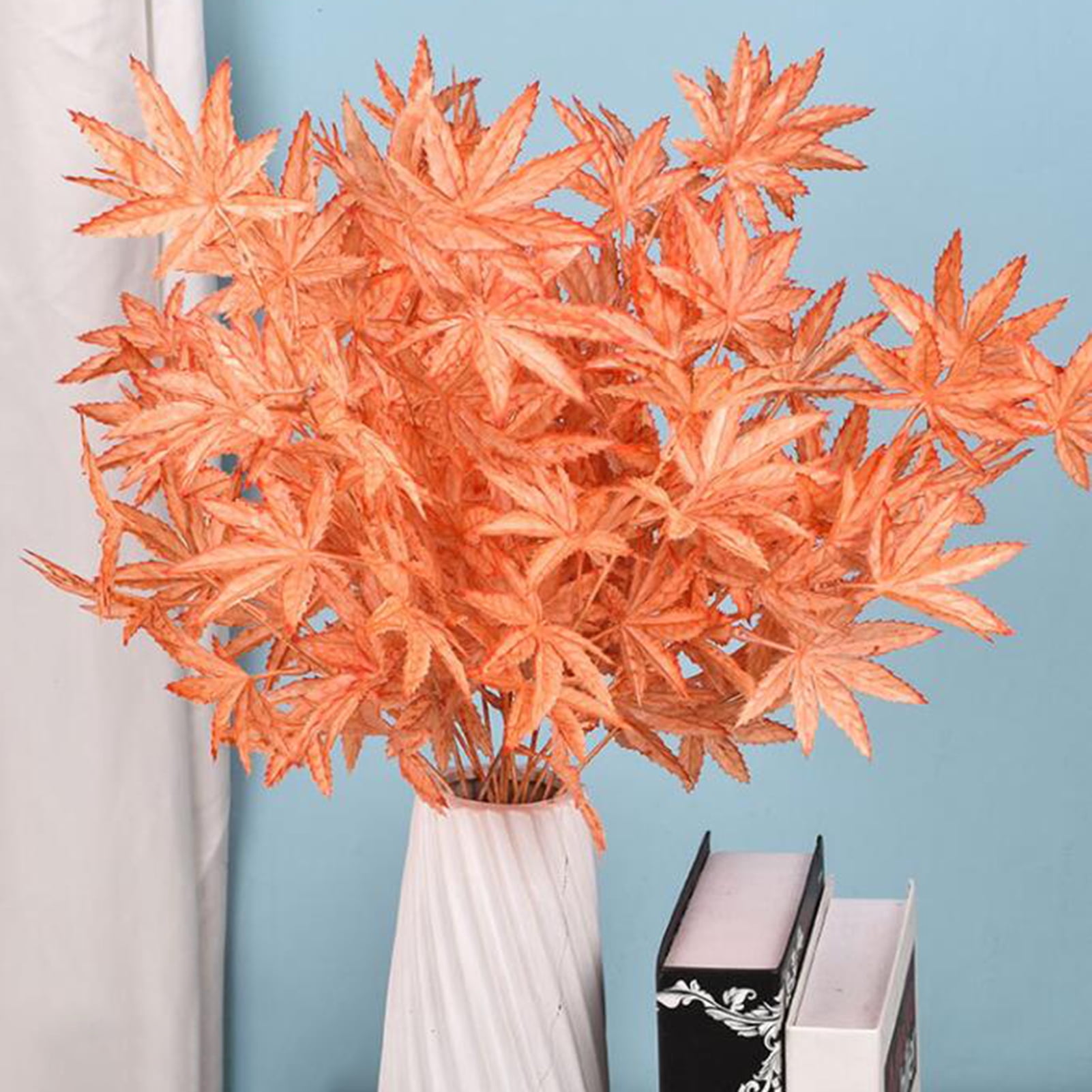 Riguas Artificial Maple Leaves Branch Flexible Wire Stem Realistic Non ...