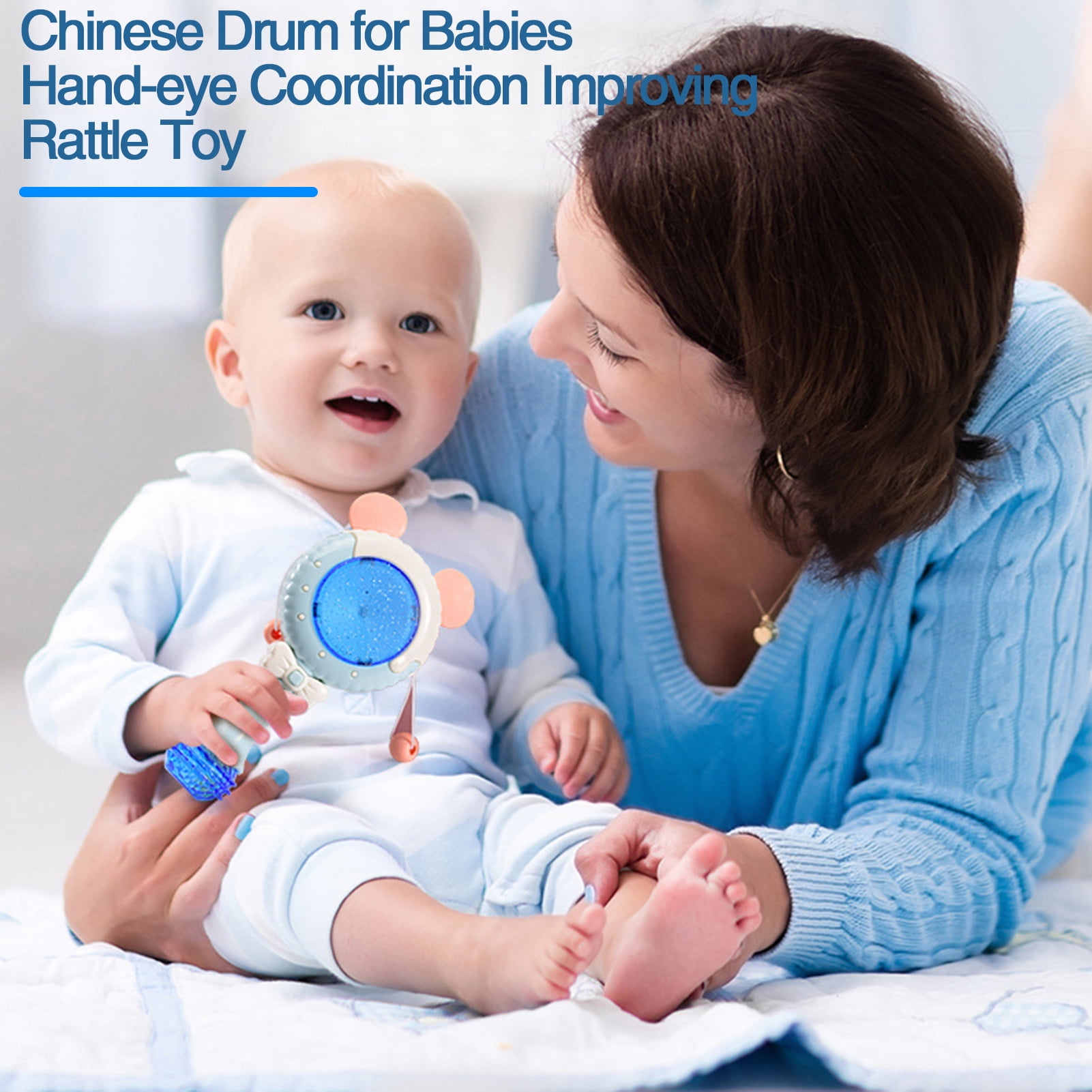 Riguas Baby Cartoon Rattle Drum Toy Cute Plastic Hand Drum Musical Toy ...