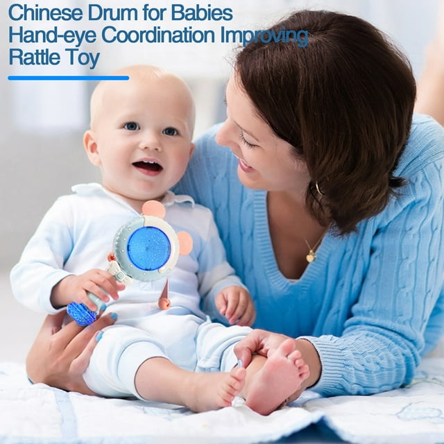 Riguas Baby Cartoon Rattle Drum Toy Cute Plastic Hand Drum Musical Toy ...