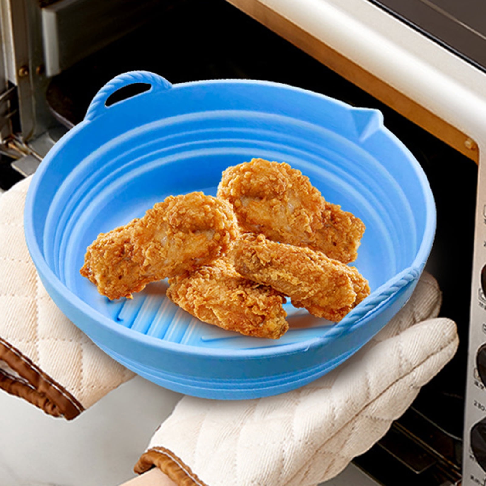 Riguas Baking Pan with Double Handle Foldable Drain Nozzle Non Stick ...