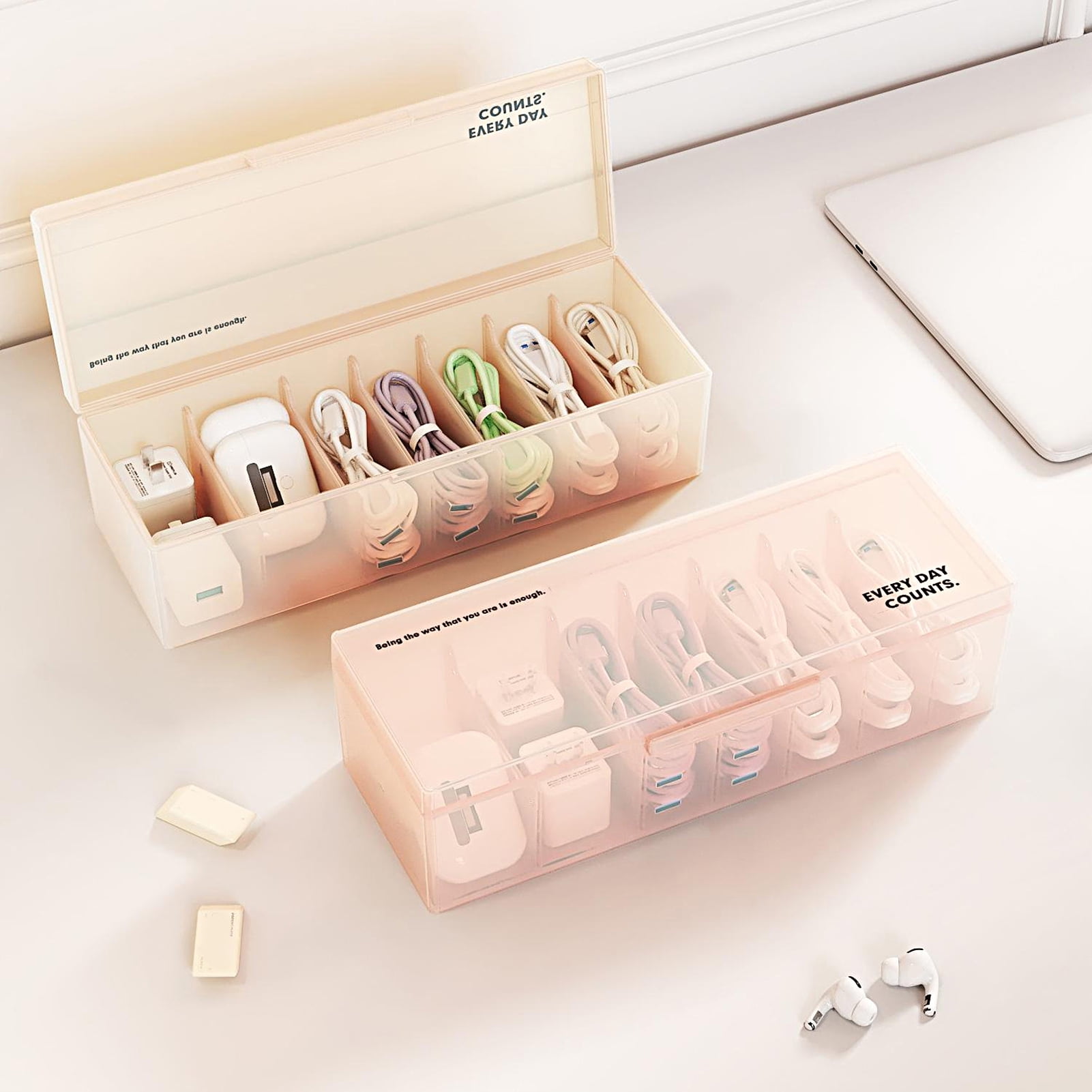 Riguas Cable Storage Box Large Capacity Multi-compartments Moisture ...