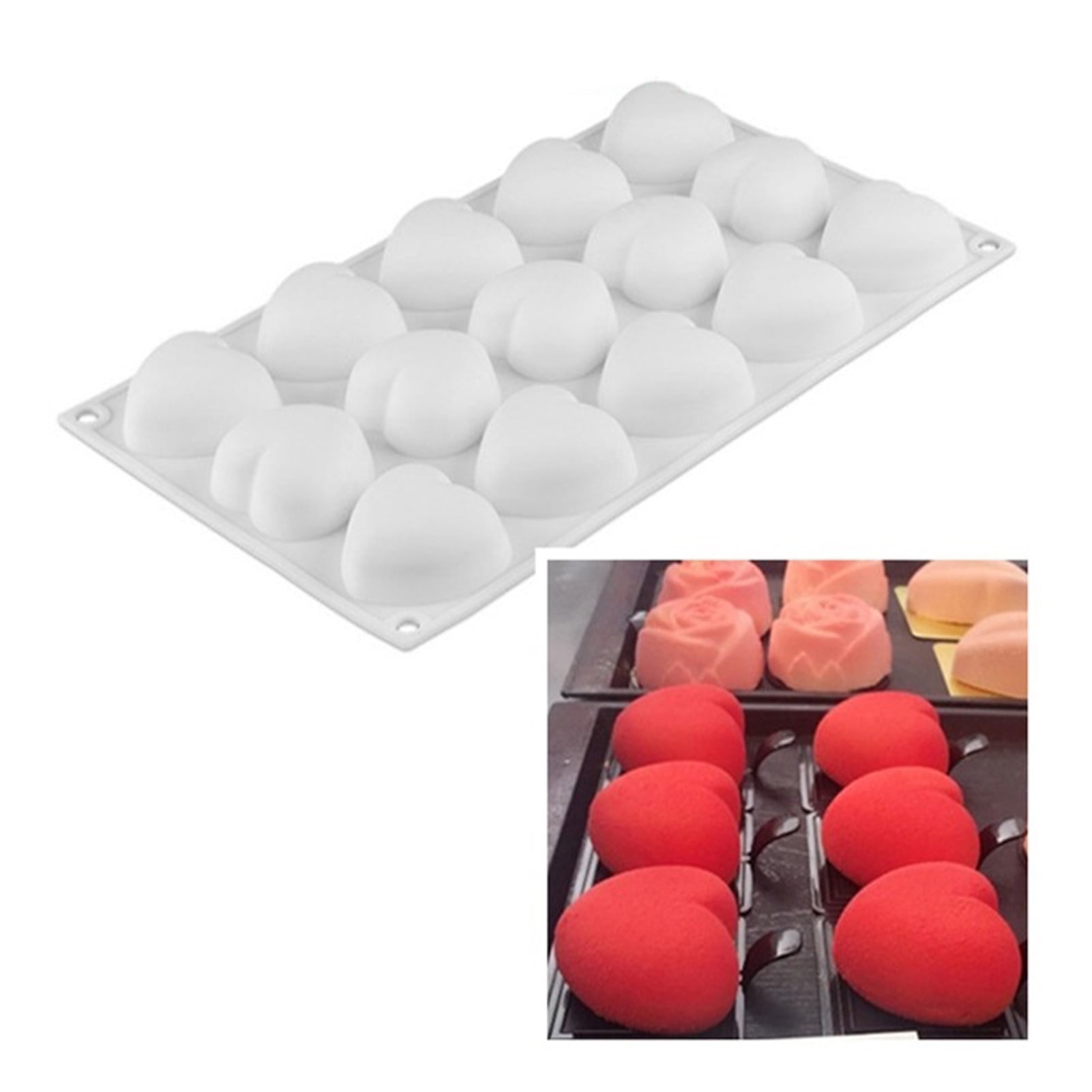 Riguas Cake Mold Nonstick Easily Demolded Silicone 15 Grids DIY Mousse ...