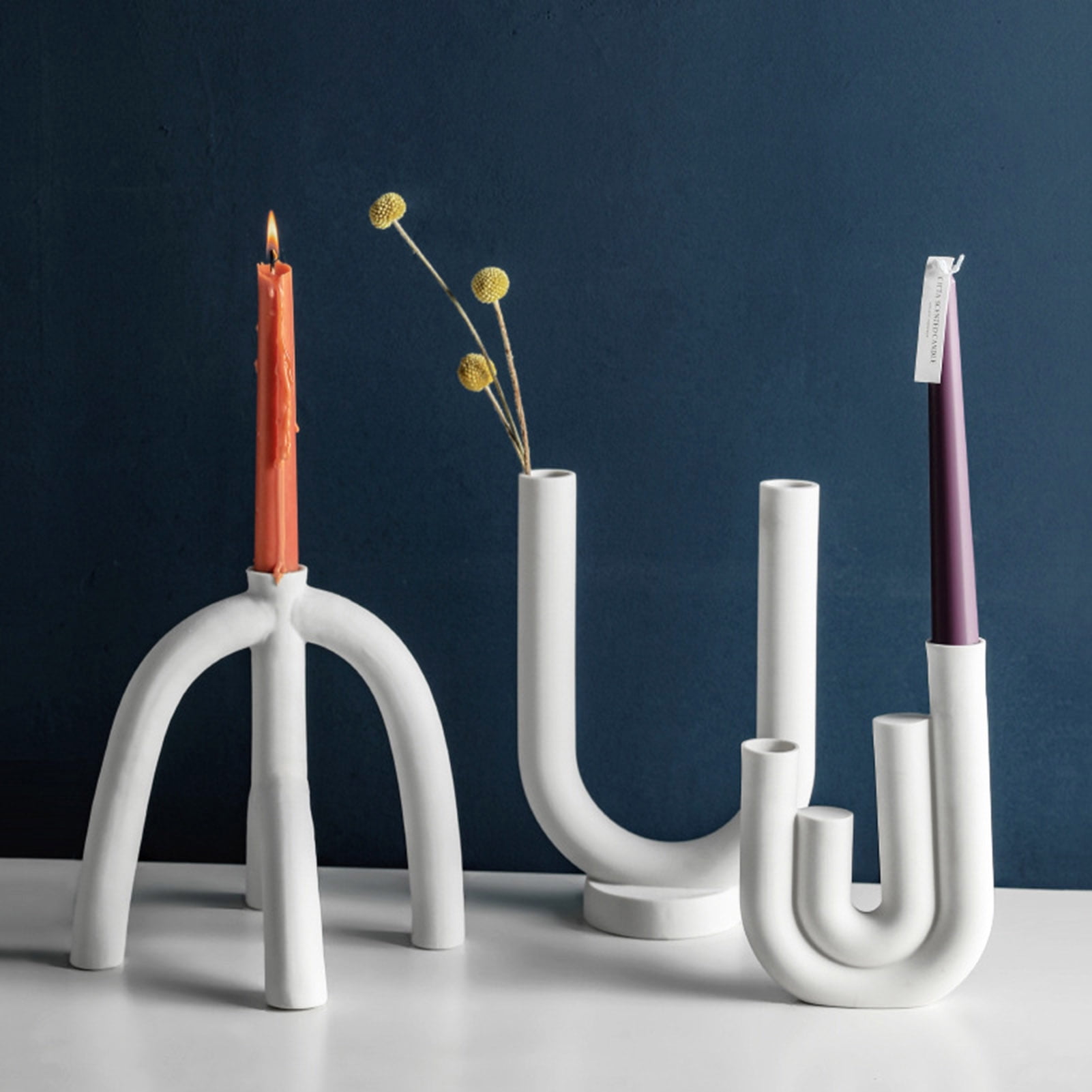 Riguas Candle Holder Stable Base Shatterproof Abstract Minimalism ...