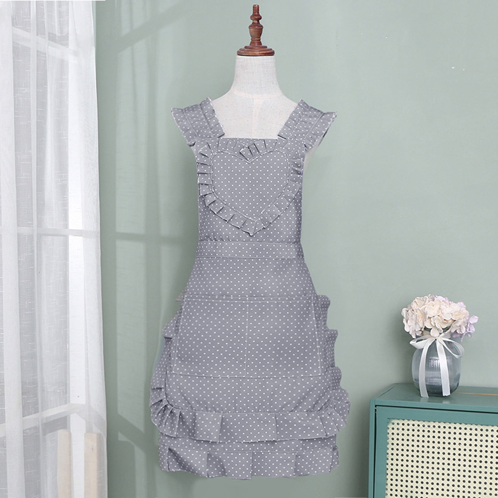 Riguas Canvas Aprons Sleeveless Waist Tie Soft Texture Oil-proof ...