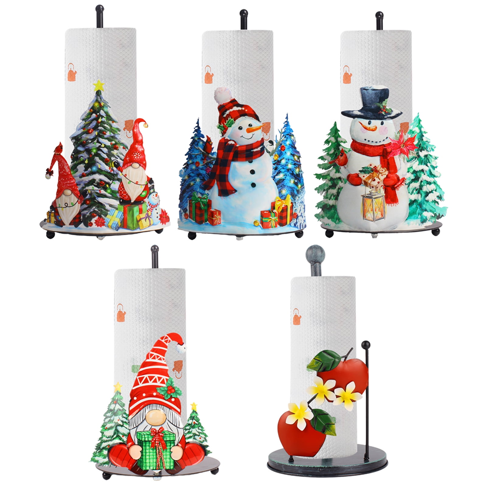 Riguas Christmas Paper Roll Holder Santa Snowman Red Fruits Holiday ...