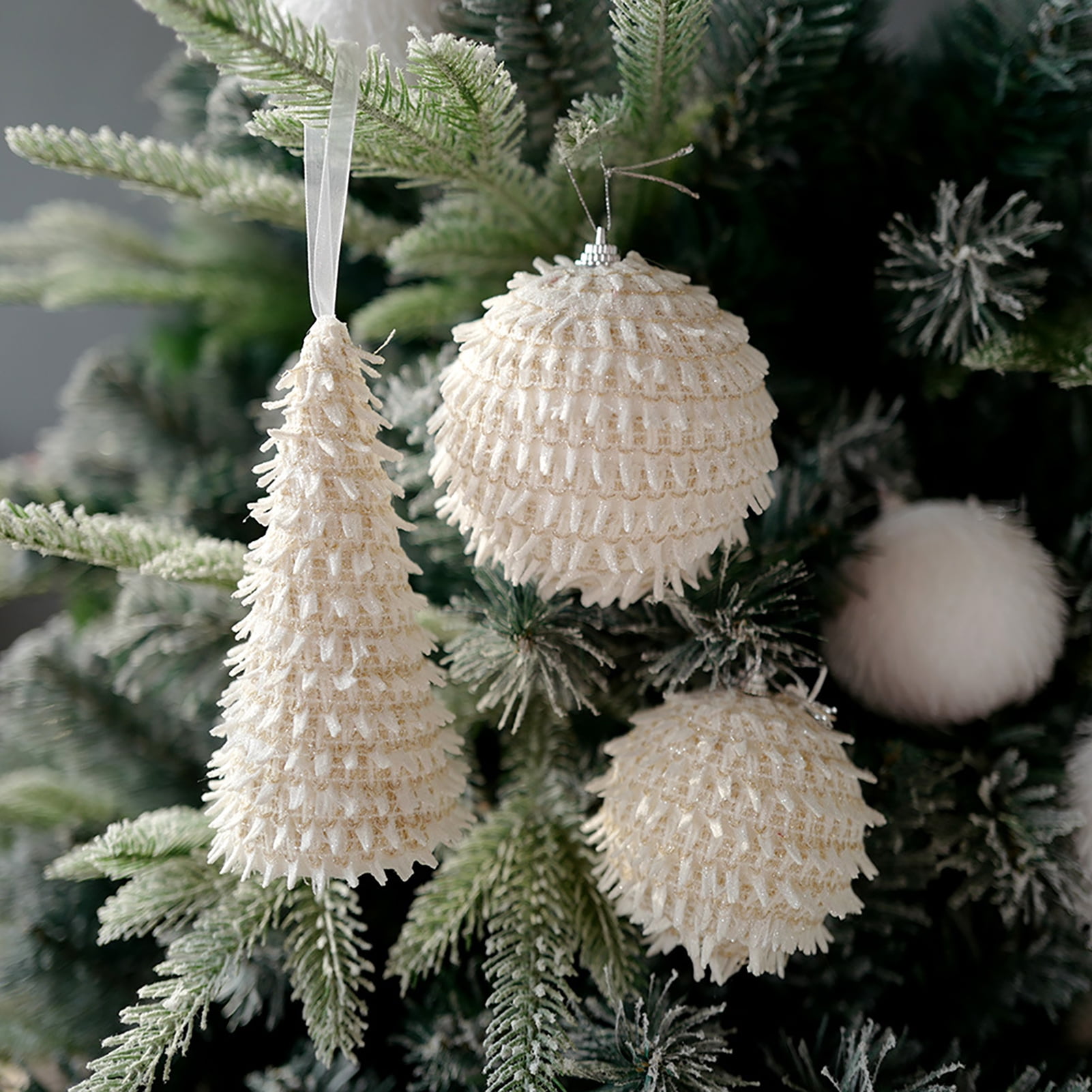 Riguas Christmas Tree Ball Round/Tree Shape Multi-styles Easy to Hang ...