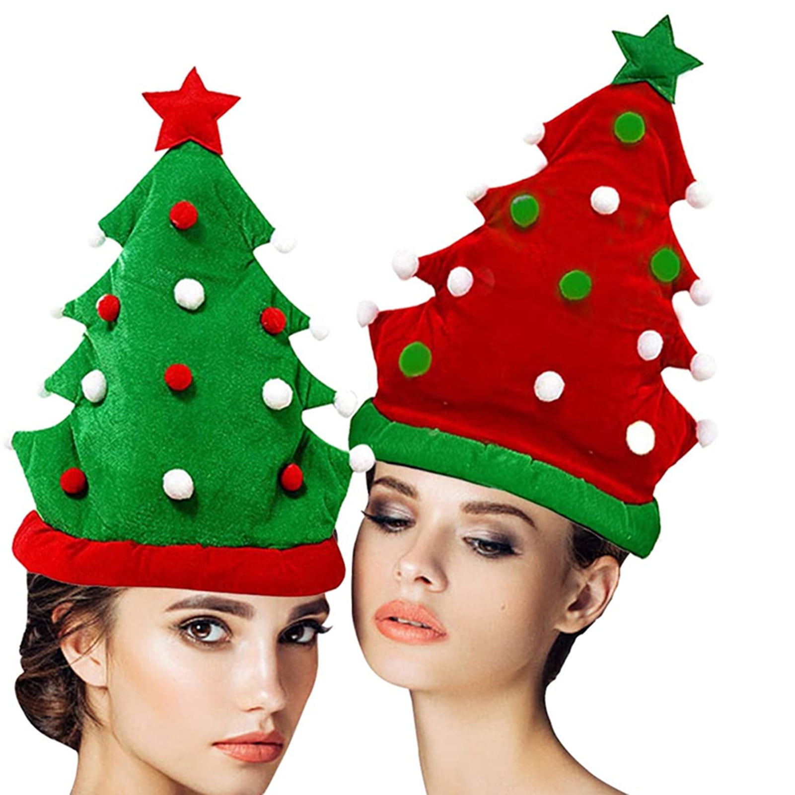 Riguas Christmas Tree Hat Pointed Top Short Brim Realistic Looking ...