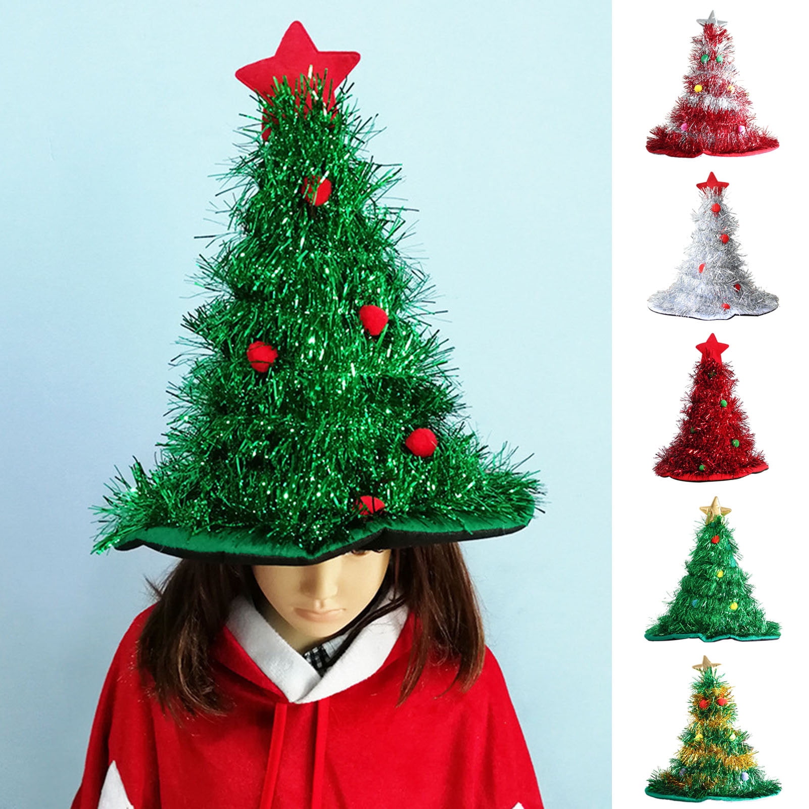 Riguas Christmas Tree Hat Topper Christmas Tree Decoration Star Plush ...