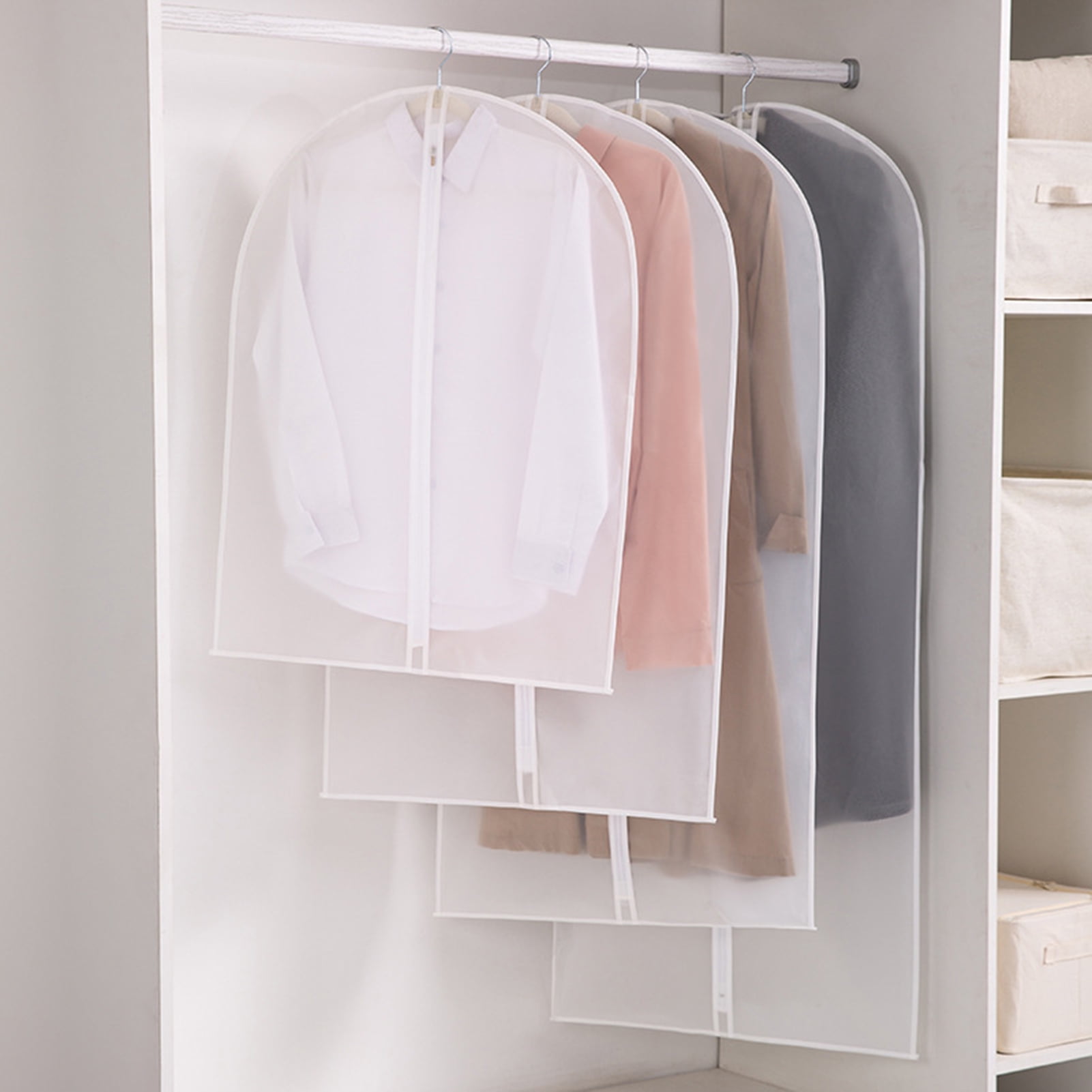 Riguas Clothes Cover Transparent Breathable Foldable Zipper Closure ...