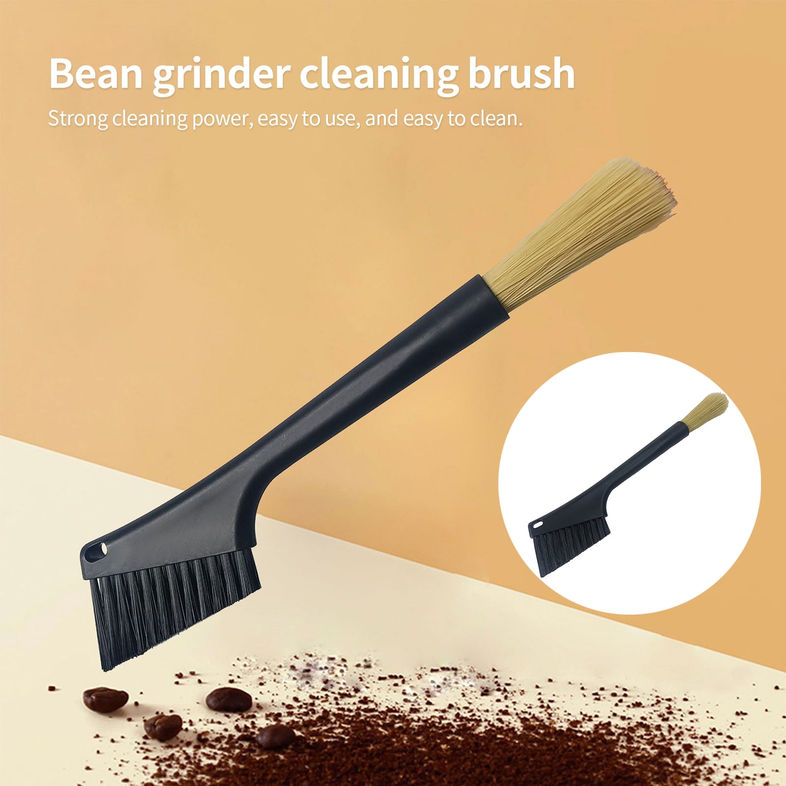 Riguas Coffee Grinder Cleaning Brush Double-head Ergonomic Long Handle ...