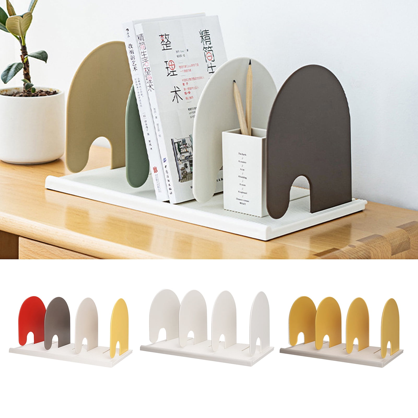Riguas Desktop Bookshelf Detachable Smooth Edge Stable Base Non-Slip ...