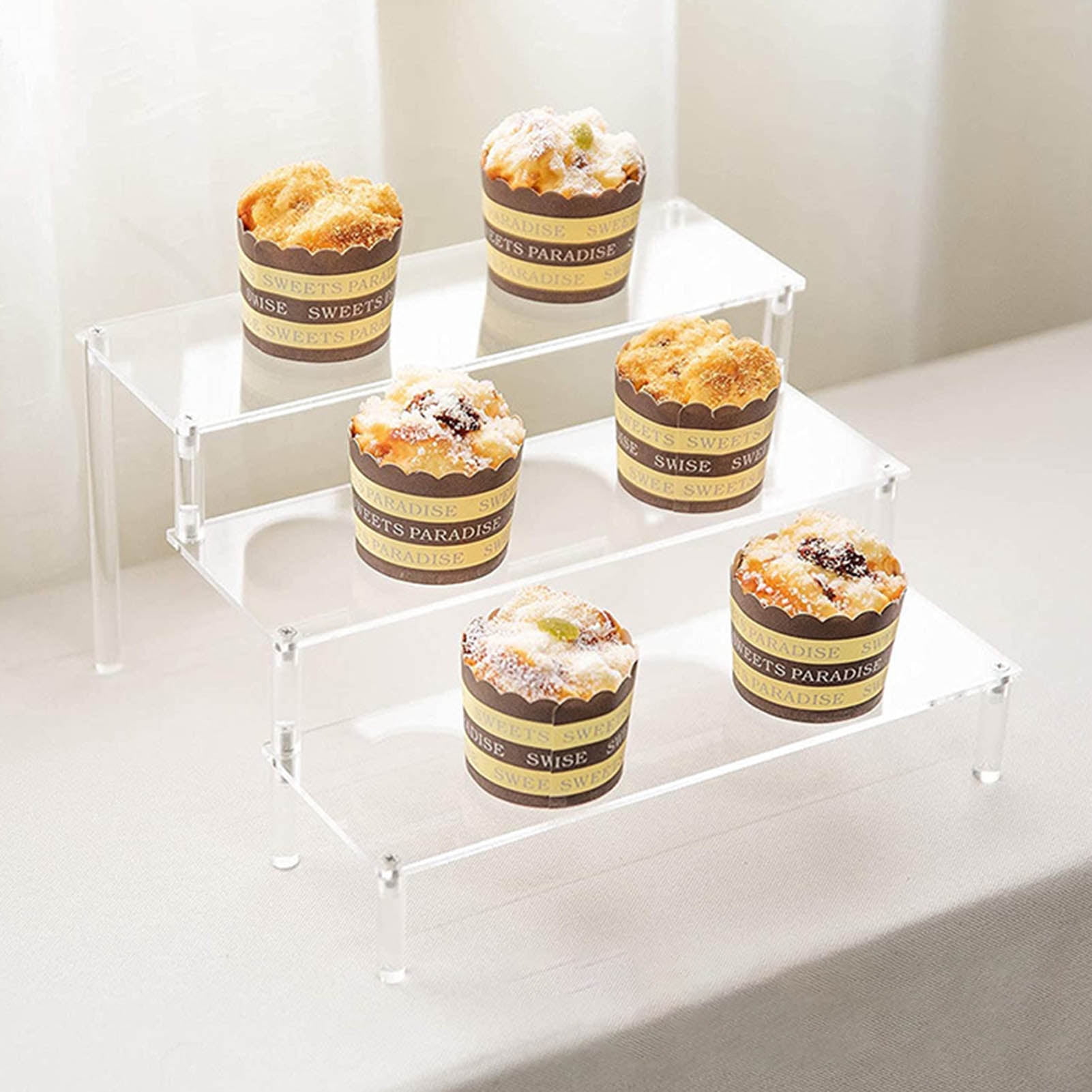 Riguas Display Stand 3-Tier Acrylic Figure Toy Display Shelf Clear Food ...