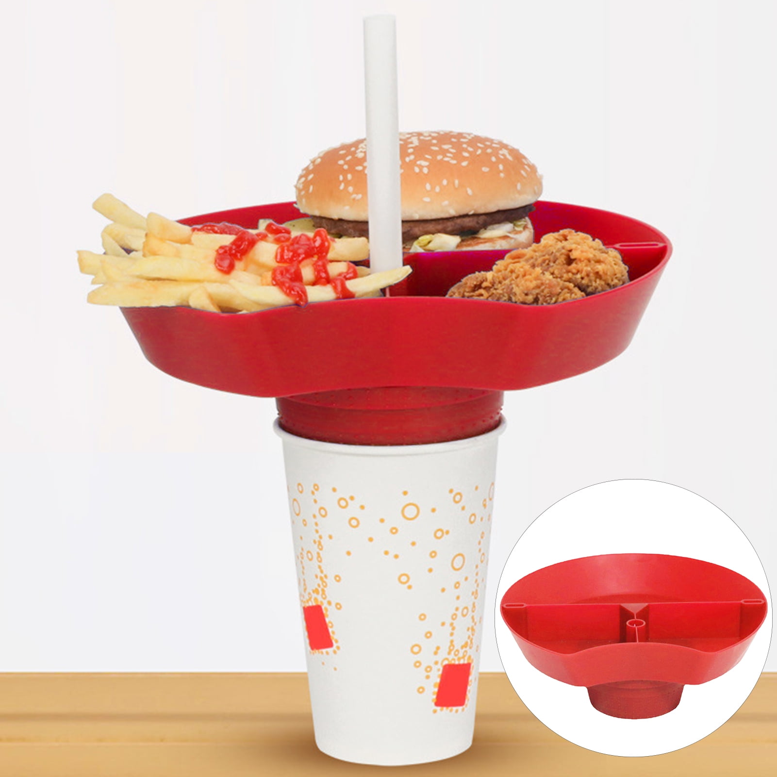 Riguas Divided Snack Serving Tray with 3 Compartments Food Grade ...