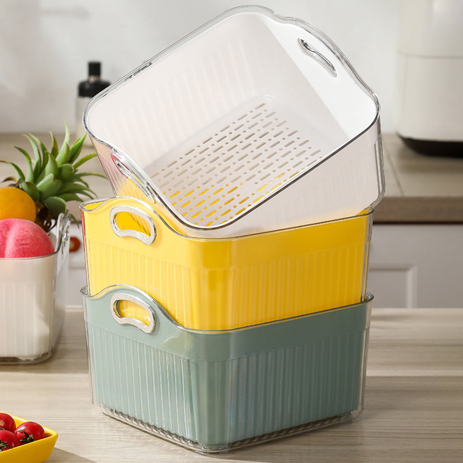 Riguas Double-layer Drain Basket Versatile Fruit Vegetable Washing ...