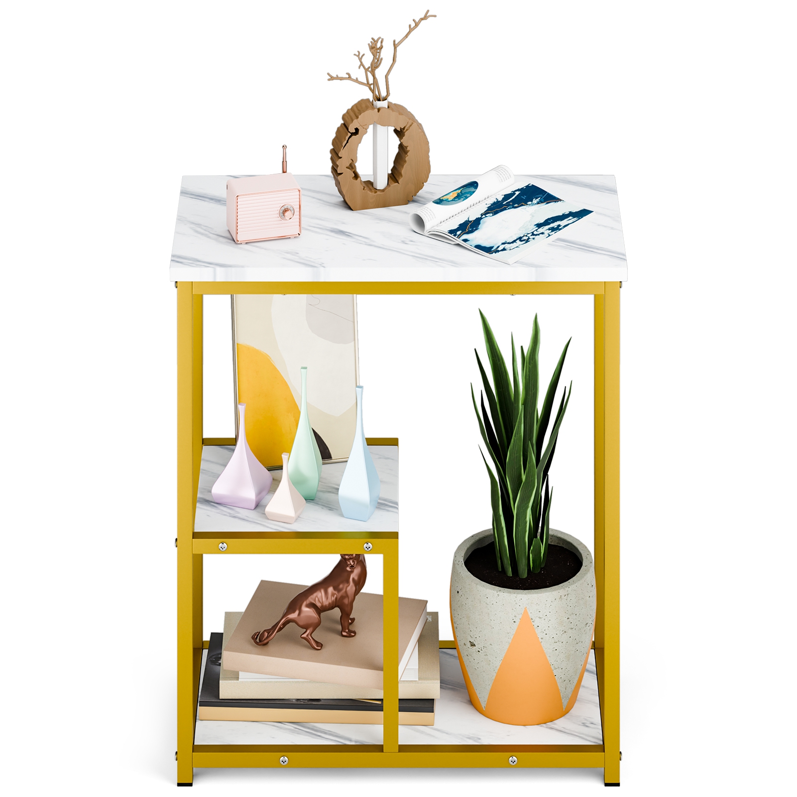 Riguas End Table, Narrow Side Table, Slim Bedside Table, Small Storage ...