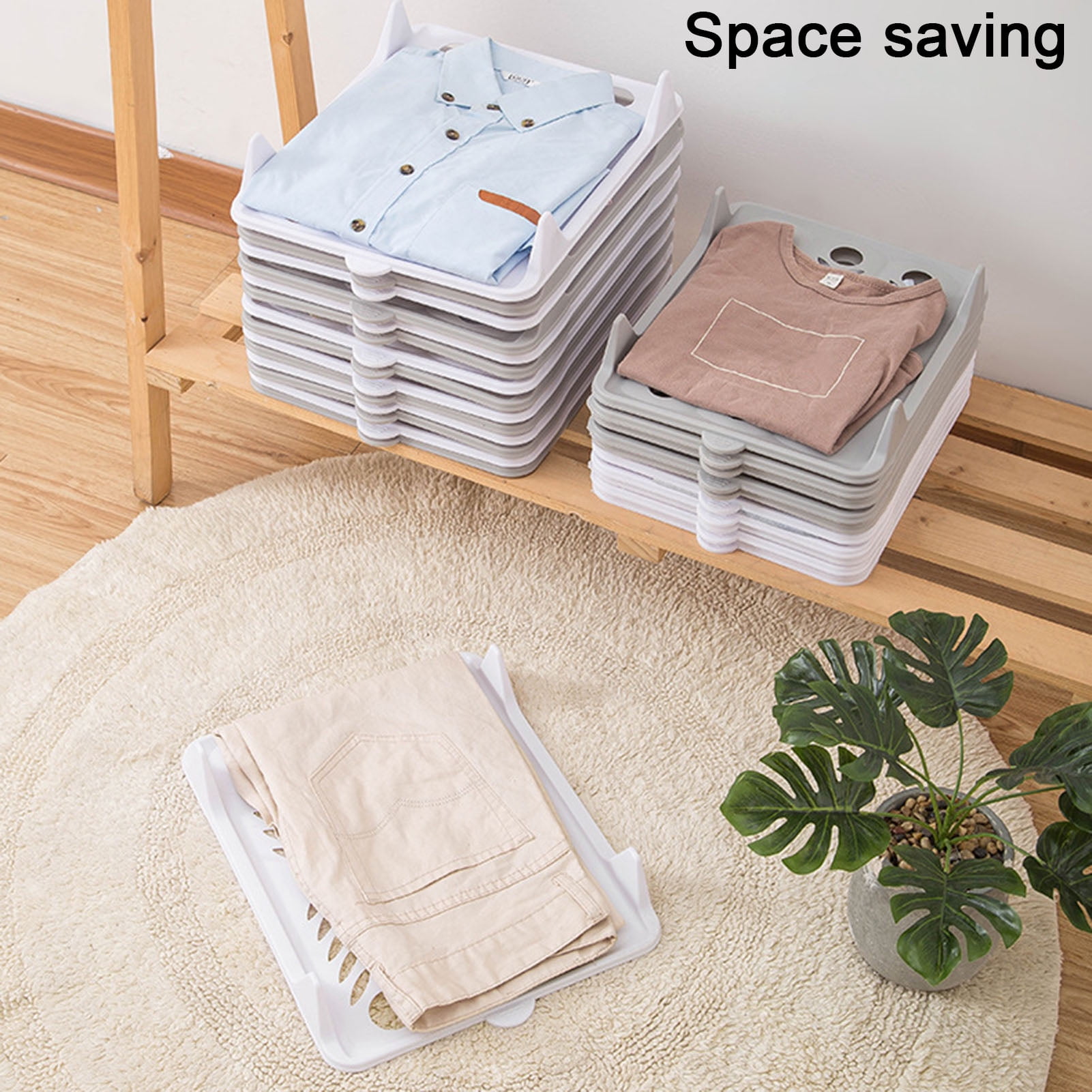 Riguas Folding Clothes Board with Handle Stackable Hollow Space-saving ...