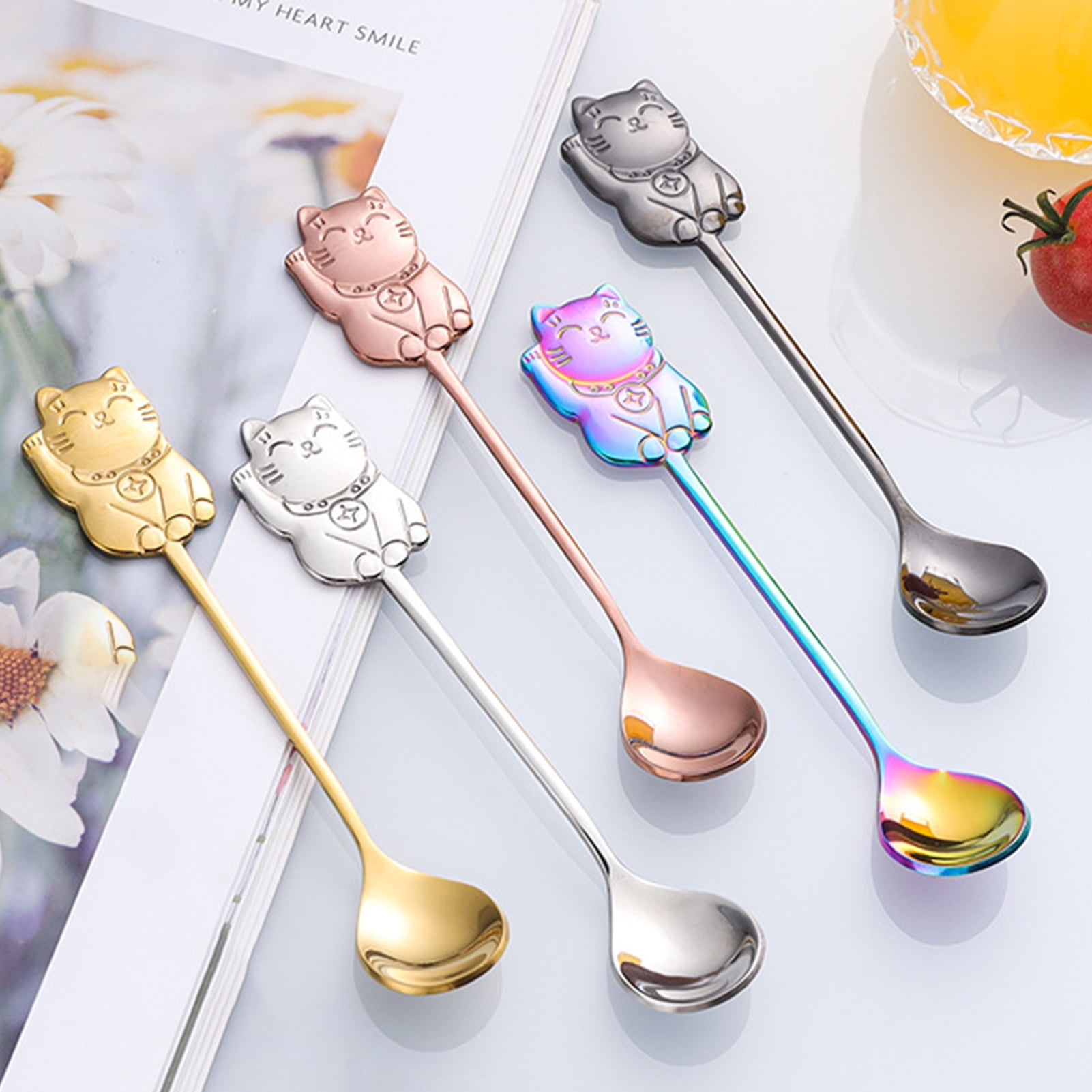 Riguas Food Grade Coffee Spoon Thicken 304 Stainless Steel Ergonomic ...