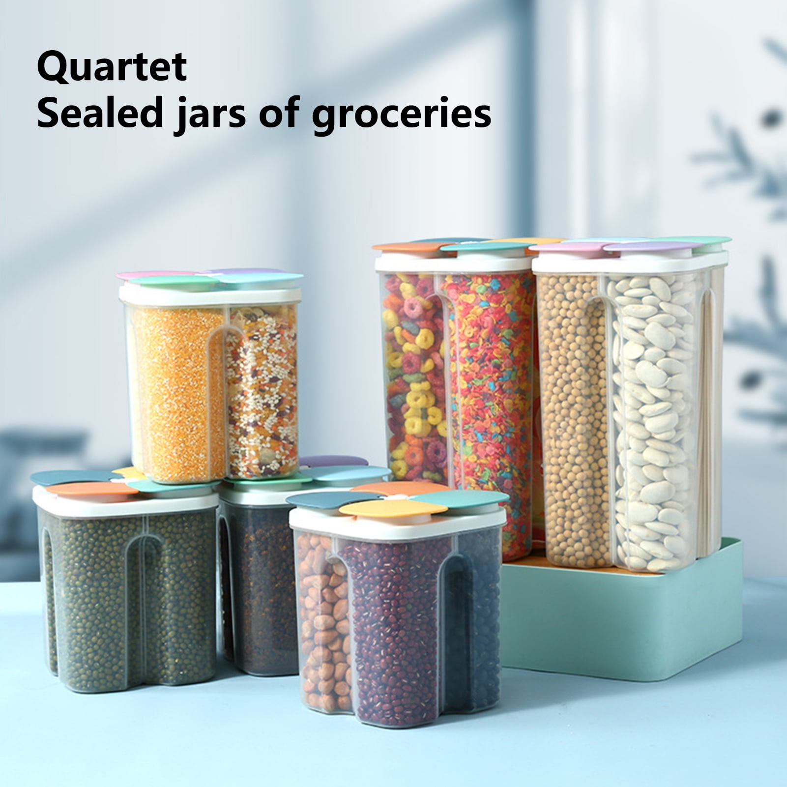 Riguas Grain Storage Box Food Grade Transparent Good Sealing Effect ...