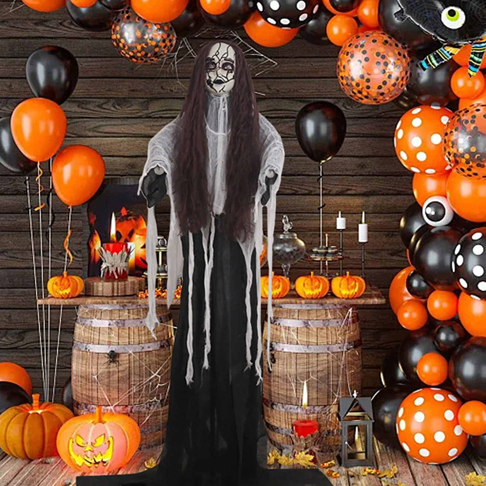 Riguas Halloween Ornament Scary Ghost Bride Figure with Sound Battery ...