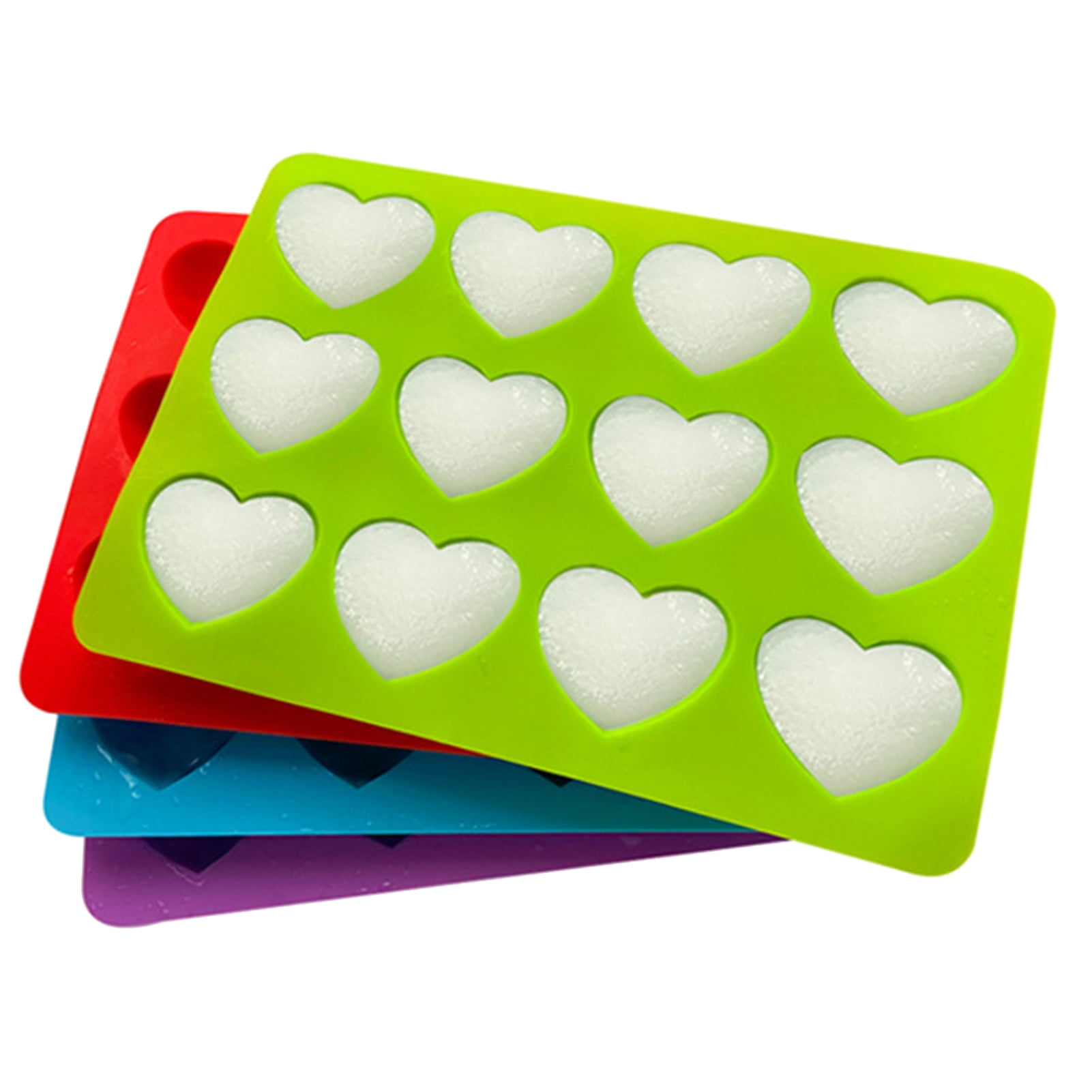 Riguas Ice Cube Tray 12 Cavity BPA Free Flexible Stackable Non-stick ...