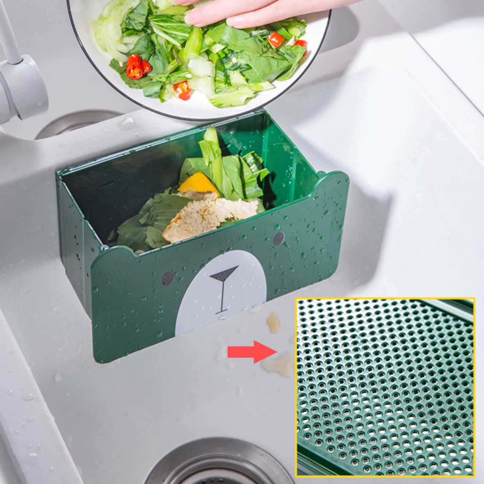 Riguas Kitchen Drying Rack Wall-mounting Multi Small Holes Foldable ...