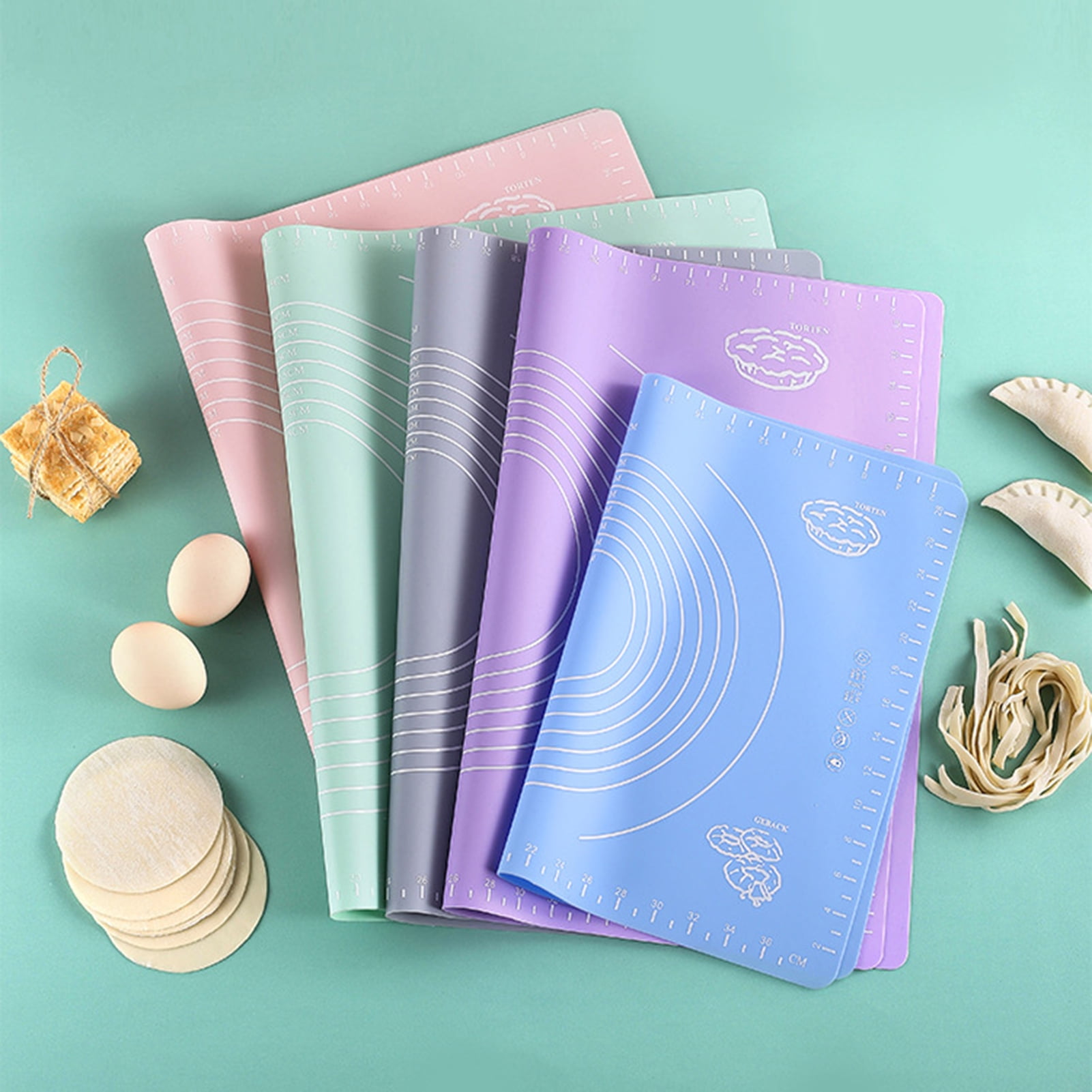 Riguas Kneading Dough Mat Non-Stick Clear Scaled Large Food Grade ...