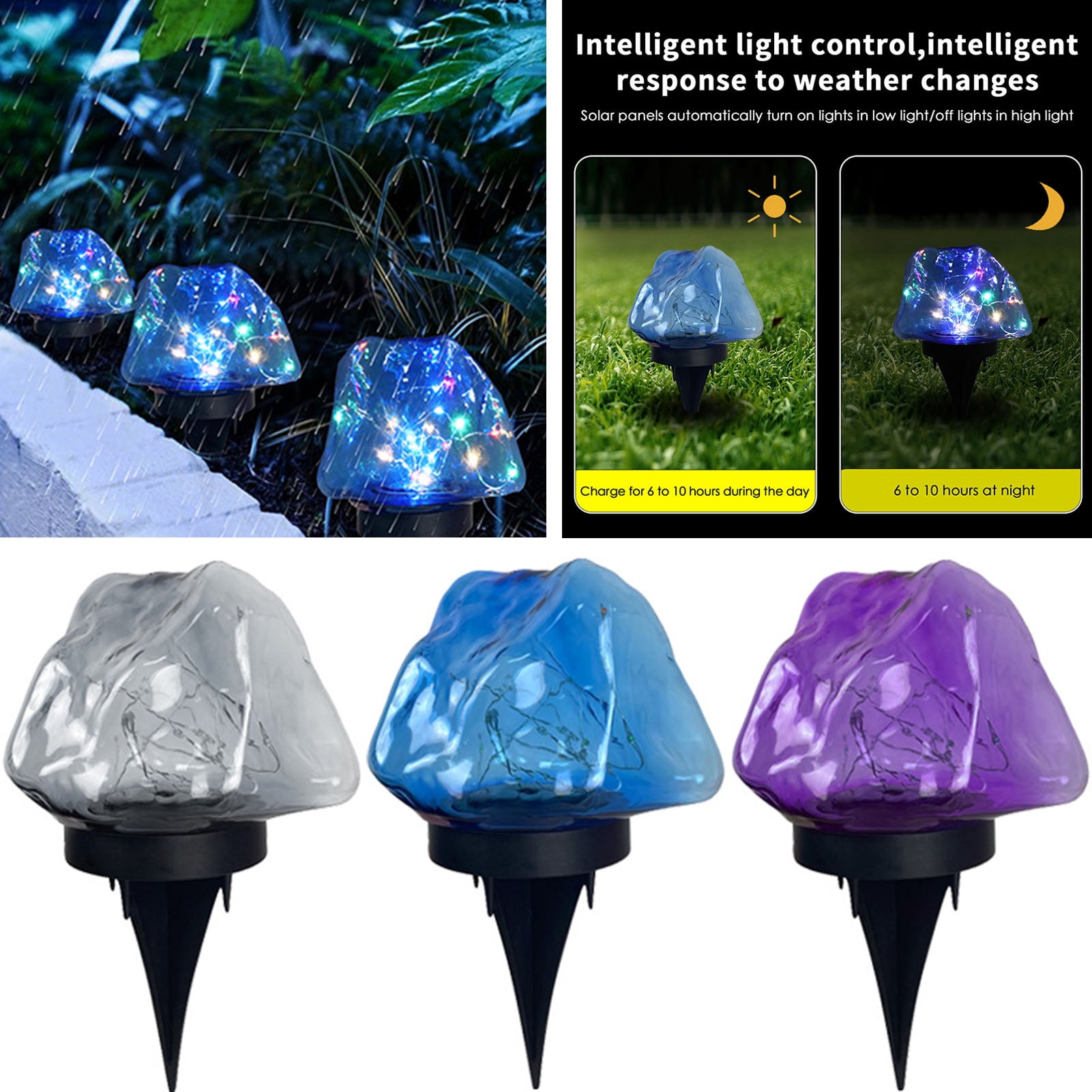 Riguas LED Buried Light Easy Install Waterproof Solar Floor Lamp ...
