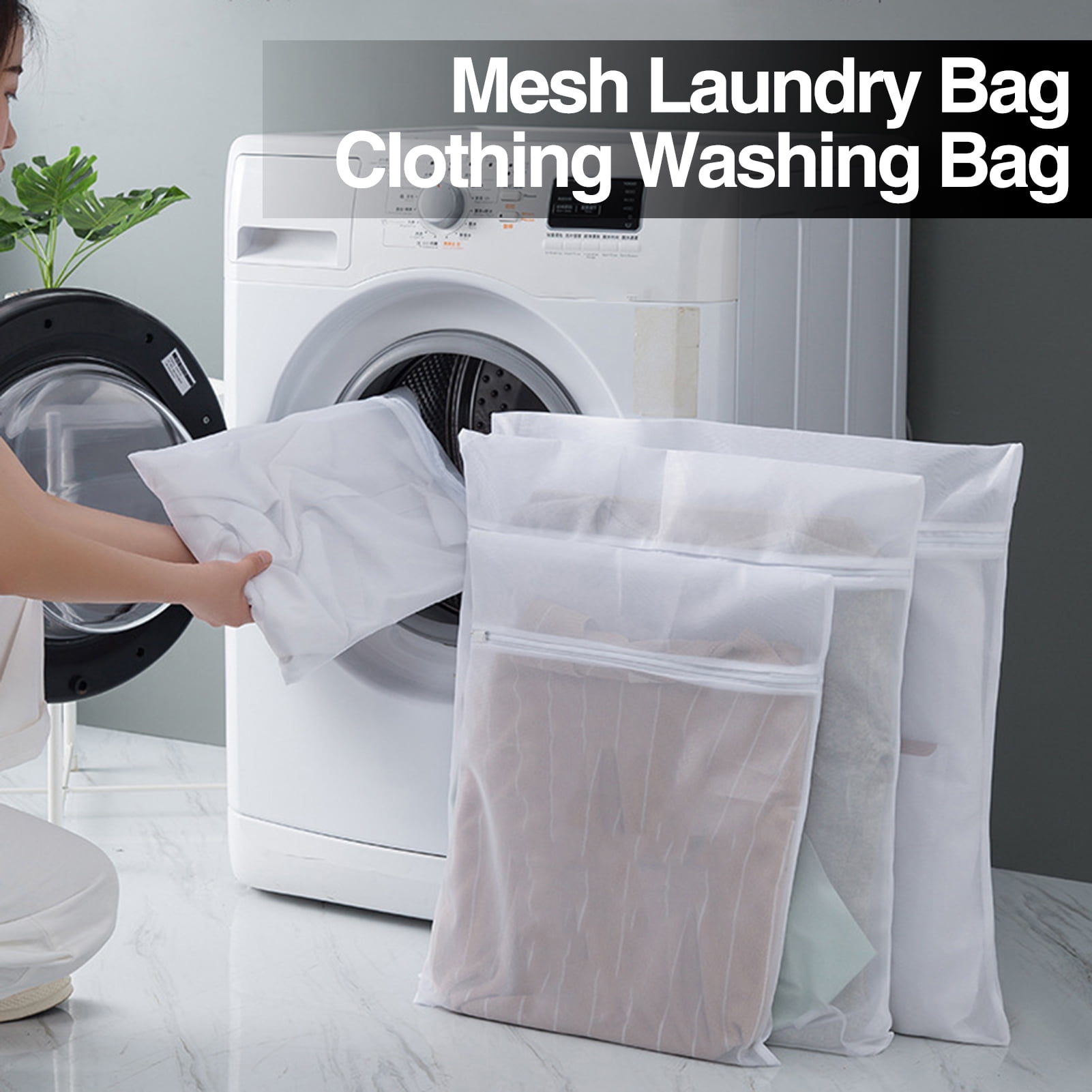 Riguas Mesh Laundry Bag with Zipper Large Capacity Breathable Anti ...