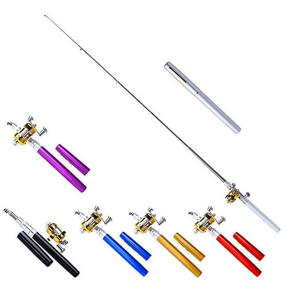 Riguas Mini Outdoor Pocket Fish Pen Shape Fishing Rod Aluminum Alloy ...