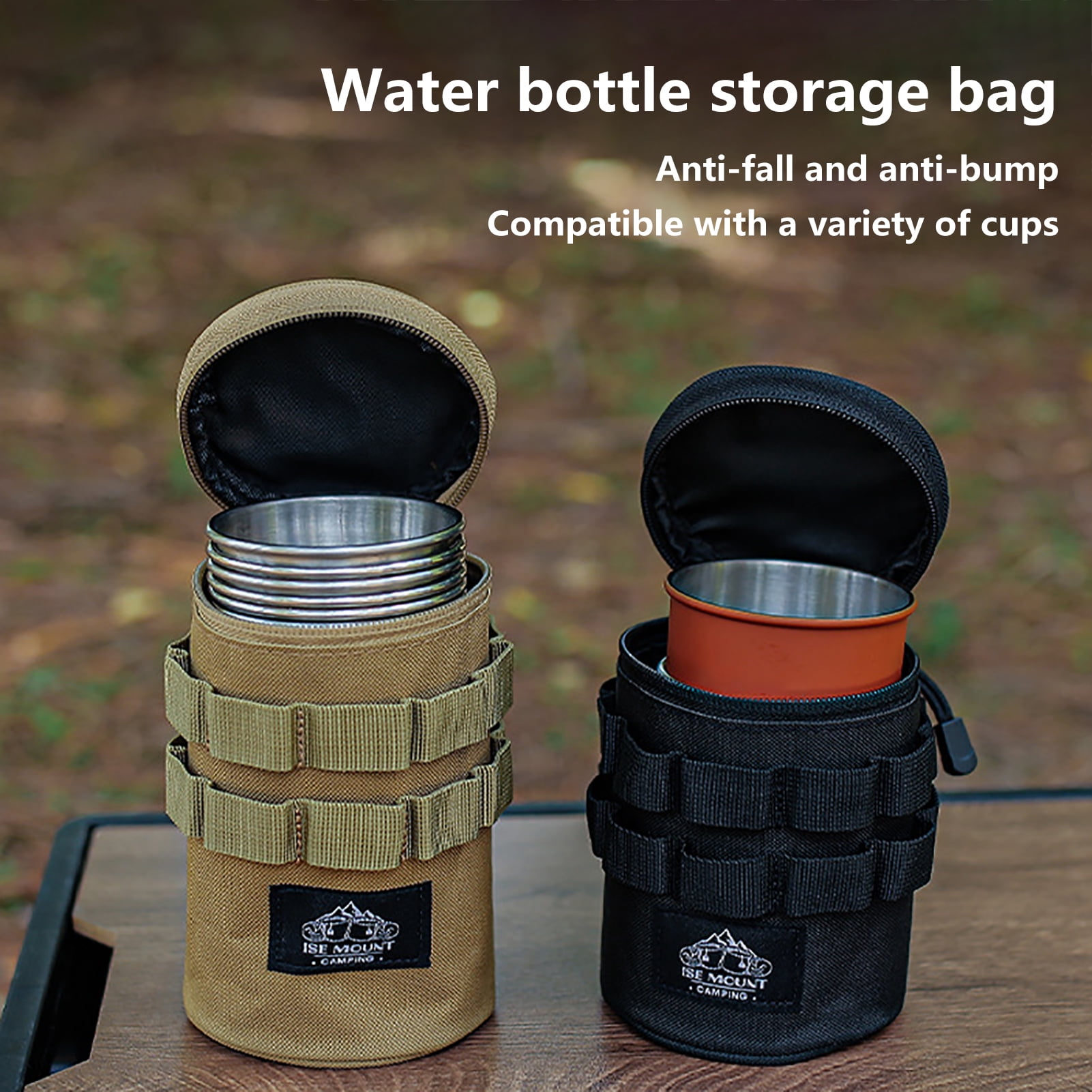 Riguas Outdoor 600D Oxford Cloth Water Bottle Holder Snap Buckle Handle ...