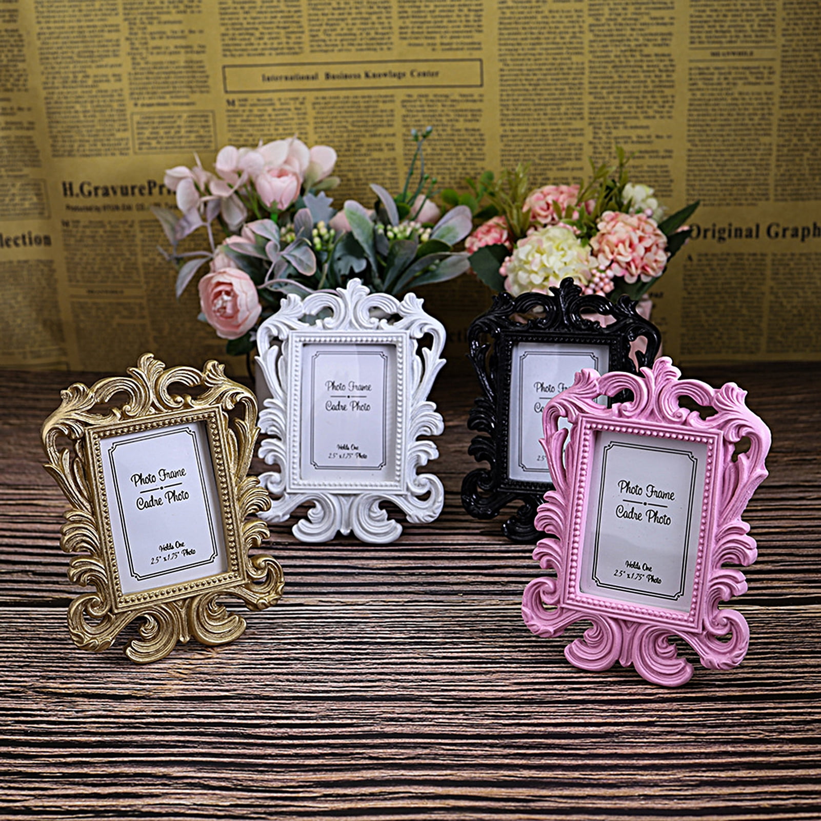 Riguas Picture Frame Baroque Rectangle Family Decoration Resin Vintage ...