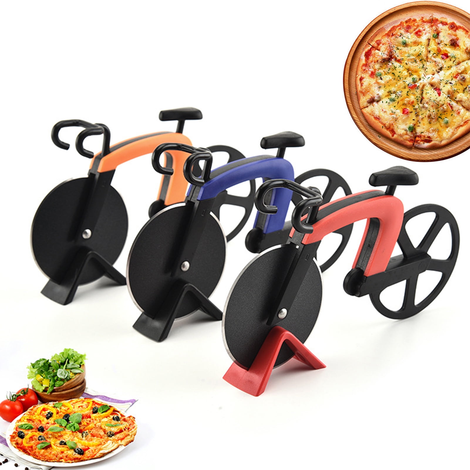 Riguas Pizza Cutter Effective Anti-deform Sharp Blade Creative Bicycle ...