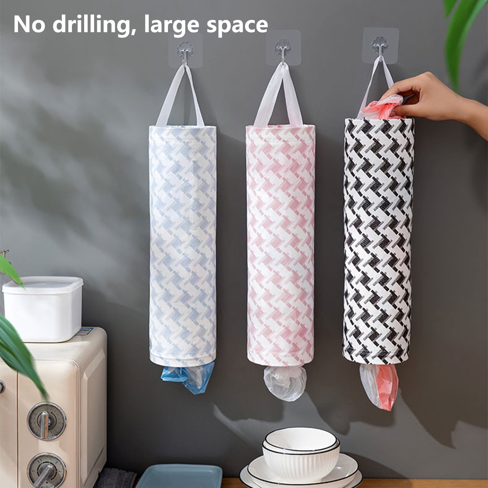 Riguas Plastic Bag Dispenser Large Capacity Punch Free Exquisite ...