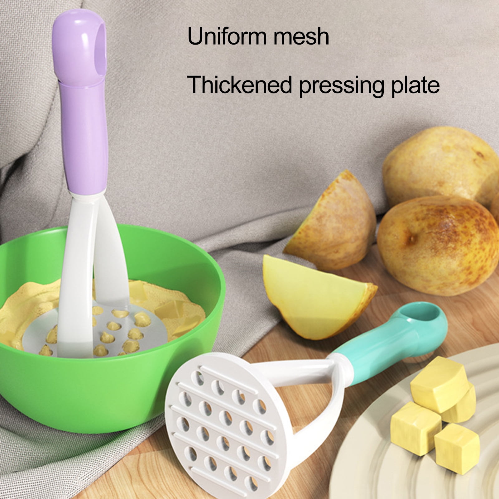 Riguas Potato Masher Uniform Mesh Labor-saving Polypropylene Press-on ...